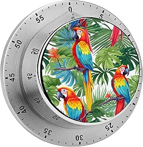 Amazon.com: Tropical Birds Parrots Funny Timer 60 Minute Mechanical ...