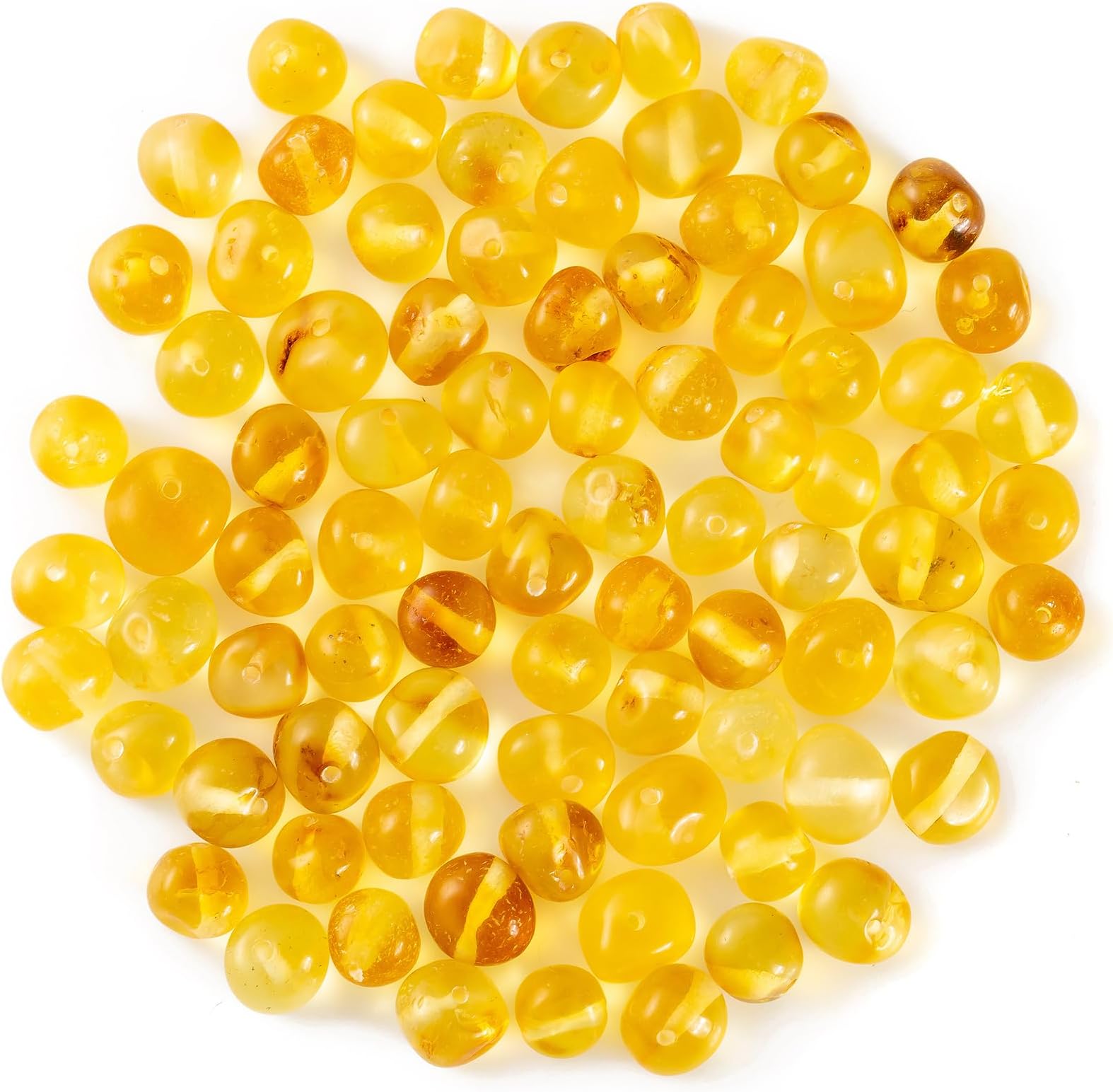Amazon.com: Baltic Polished Amber Loose Bead with drilled Hole - 10 ...