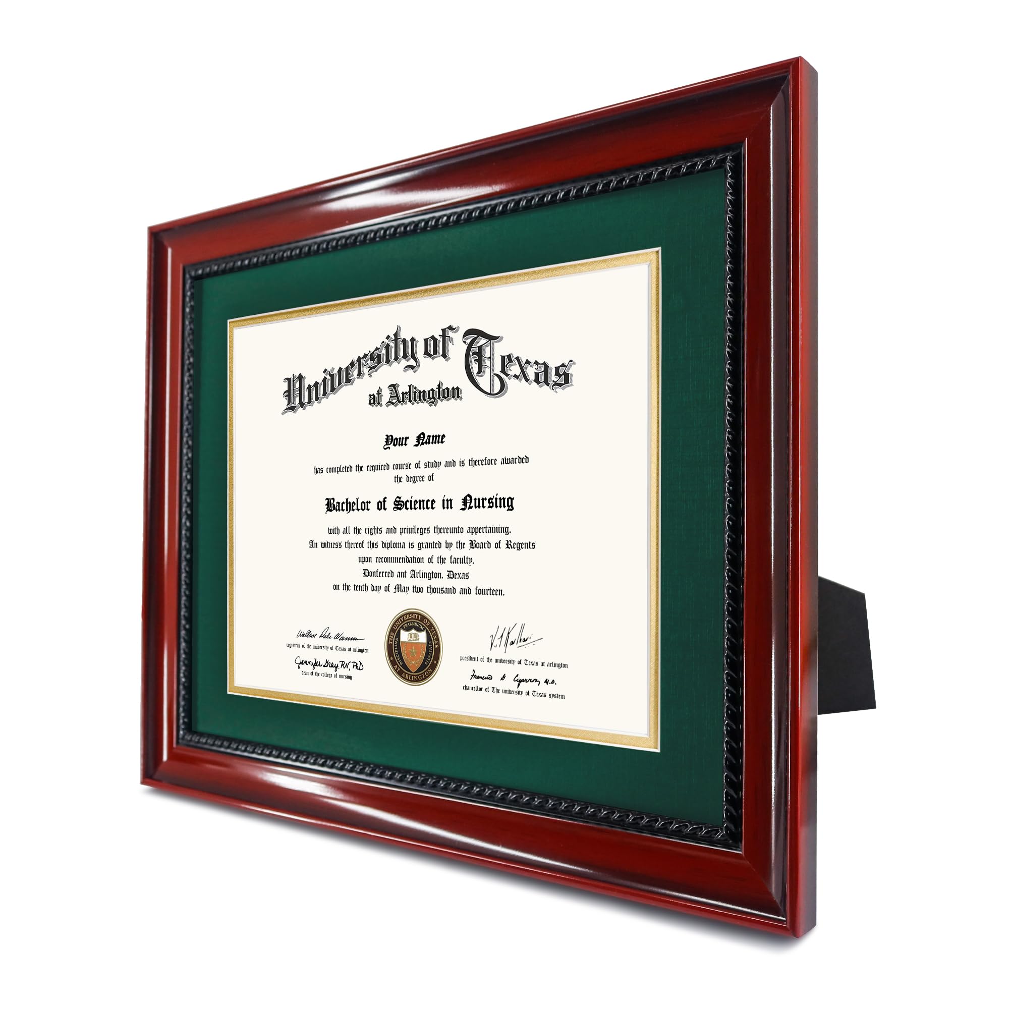 GMFrames 8.5x11 Diploma Degree Frame with Green Mat or Display 11x14 ...