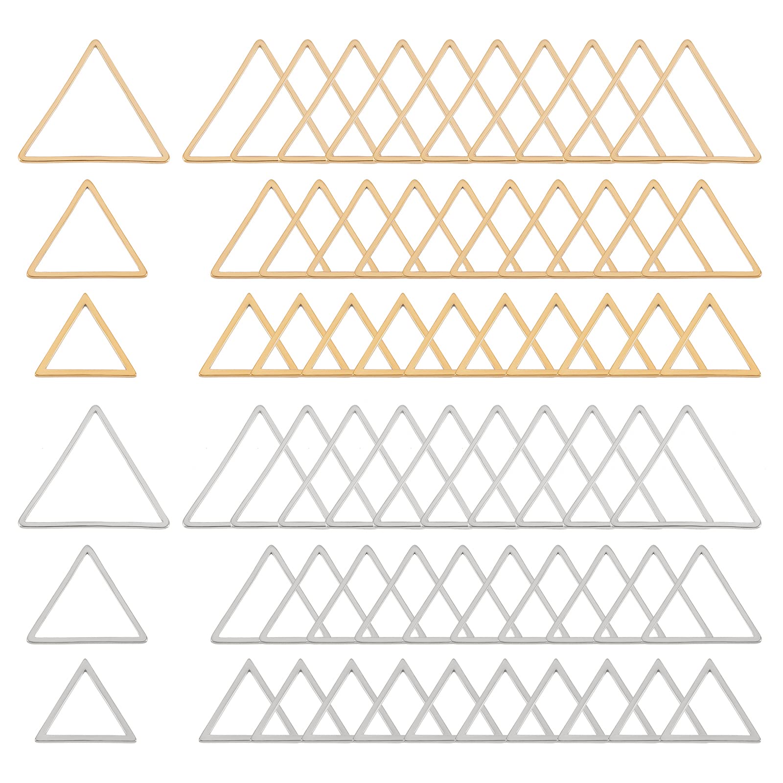 Amazon.com: UNICRAFTALE About 60Pcs 2 Colors Triangle Stainless Steel ...