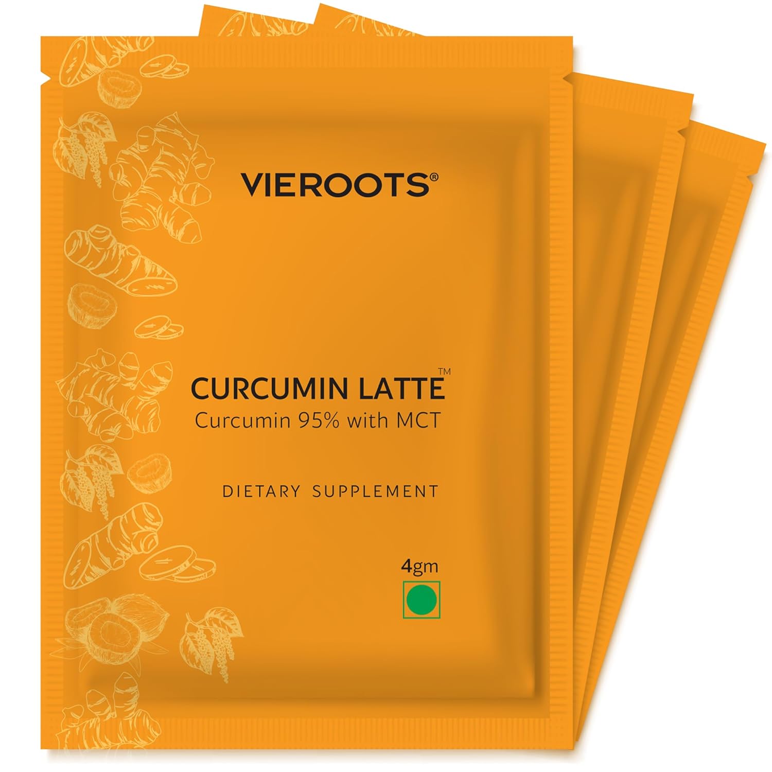 VIEROOTS Curcumin Latte Pure Curcumin 95% Piperine Mct Powder Anti ...