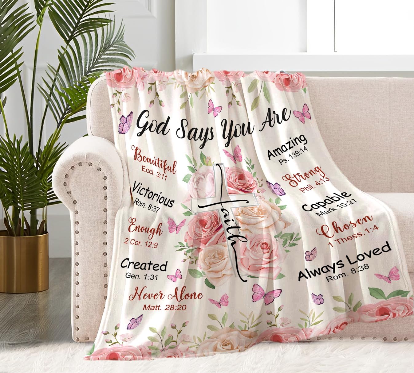 Amazon.com: Christian Blanket Gifts for Women Faith, Birthday Religious ...