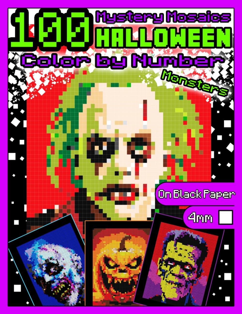 Mystery Mosaics Color by Number: 100 Halloween Monsters: Pixel Art ...