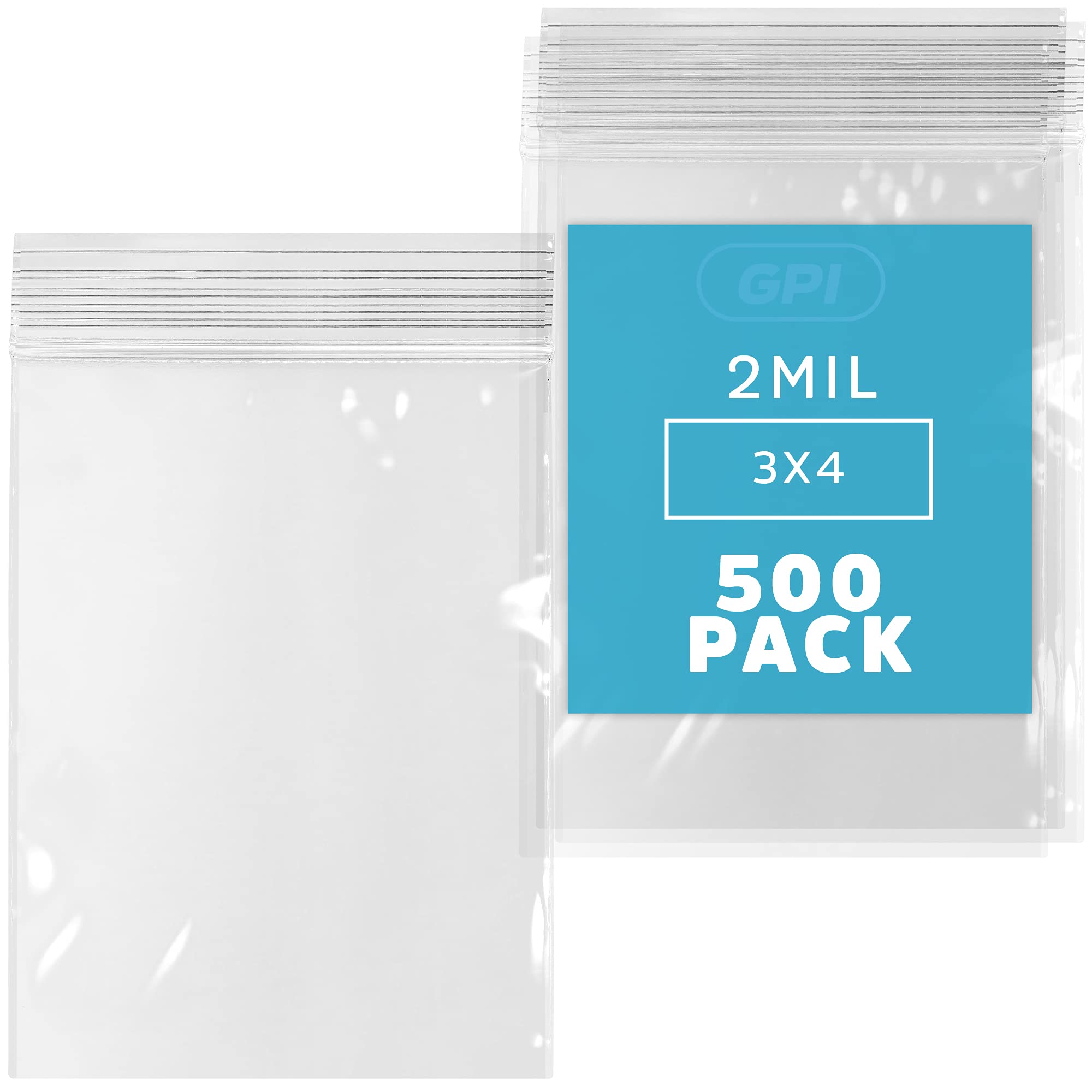 Amazon.com: Clear Plastic Reclosable Zip Bags - Bulk GPI Pack of 500 3 ...
