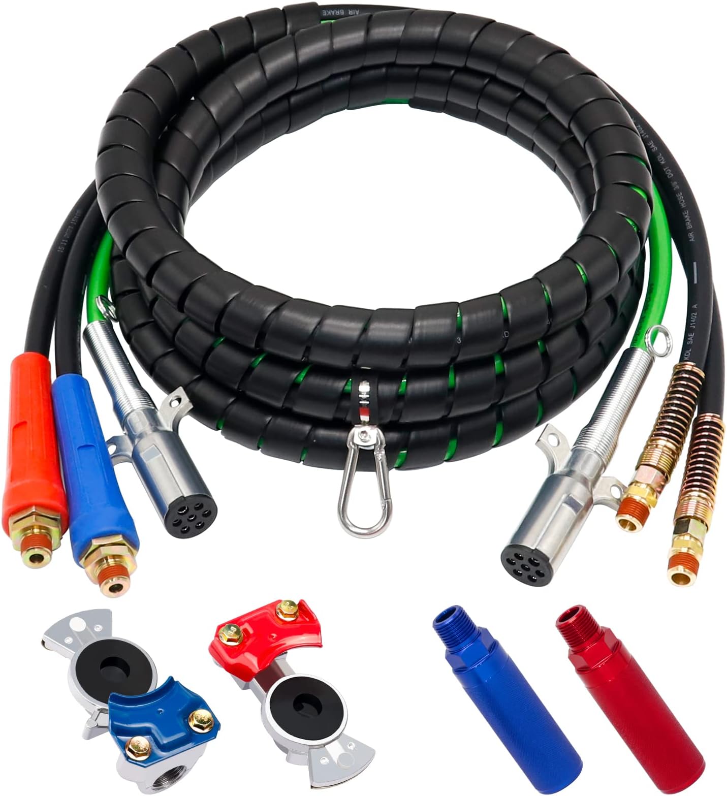 Amazon.com: KOOTANS 15FT Semi Truck Air Line Kit 3 in 1 ABS 7 Way ...