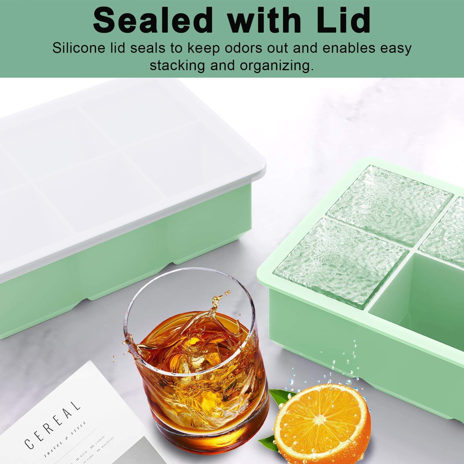 Snapklik.com : Large Ice Cube Tray For Whiskey, 2 Pack Big Square Ice ...