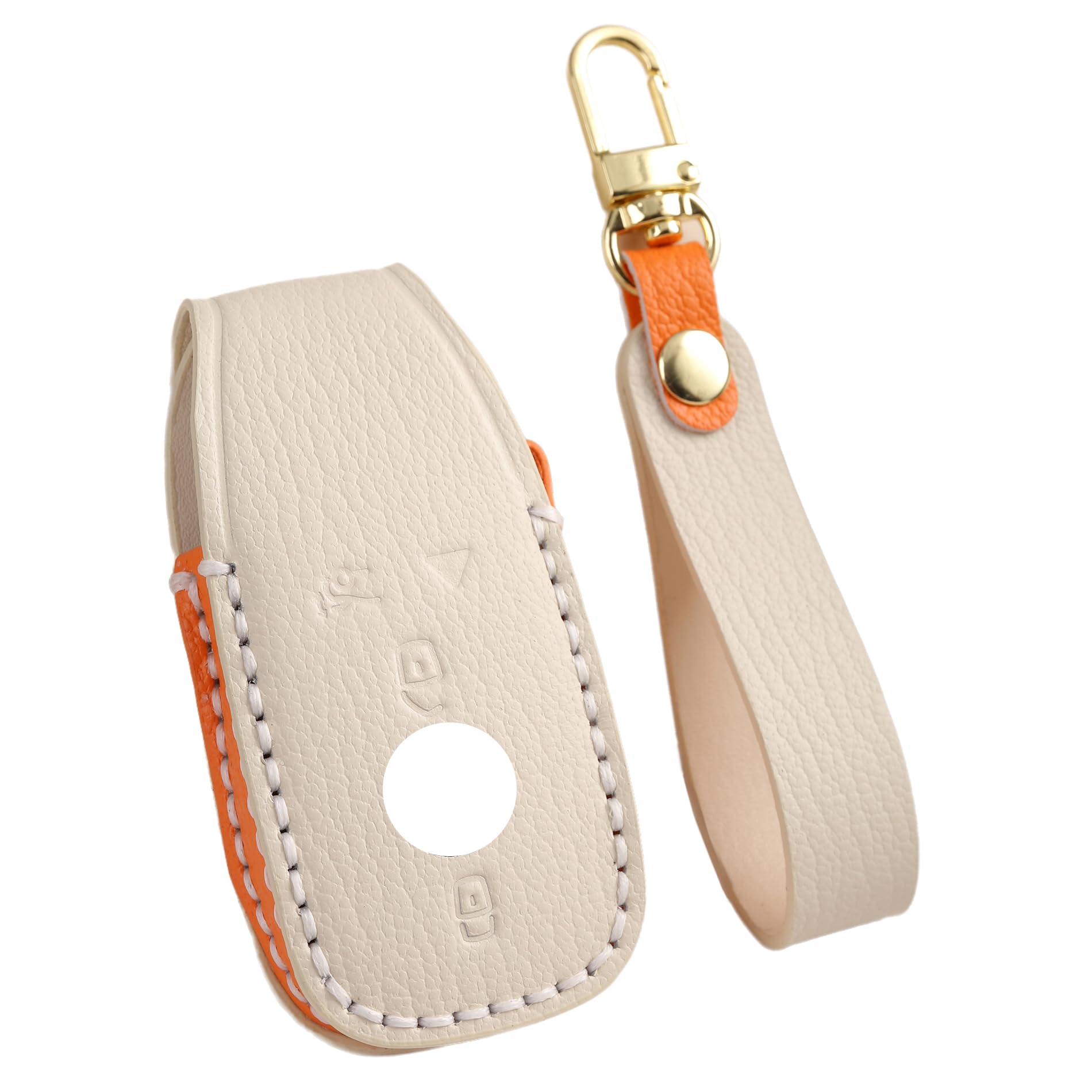 Amazon.com: Hontumax Genuine Leather Key Fob Cover Case for Mercedes ...