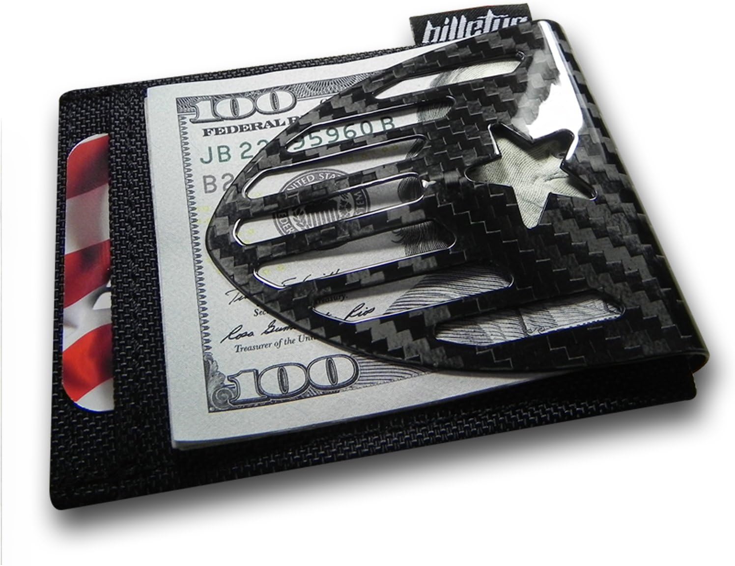 Billetus 'Mericus Carbon Fiber - RFID Blocking Money Clip Wallet (Black ...