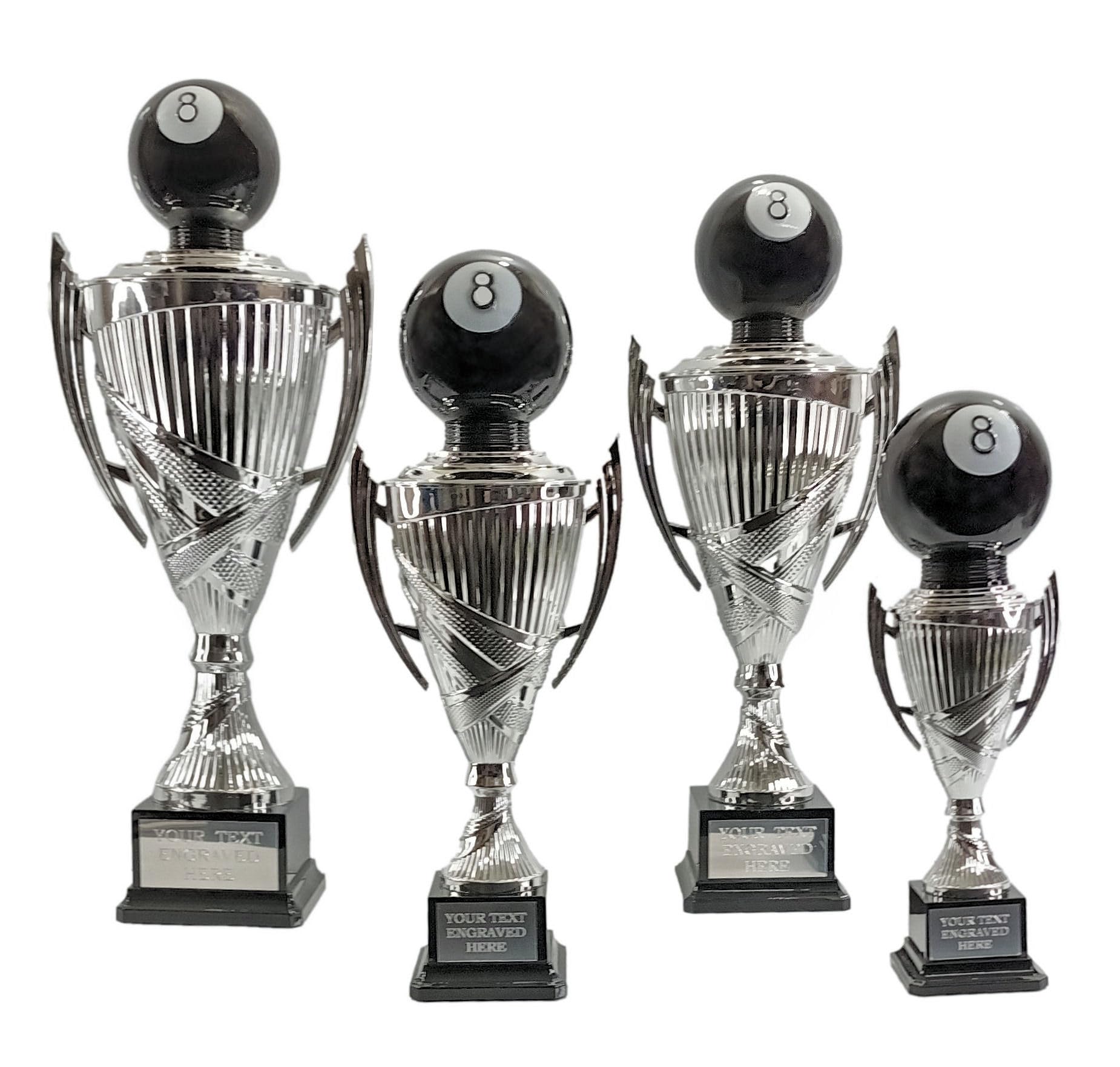 Personalised Silver Presentation Cup Pool 8 Ball Trophy Award Engraved ...