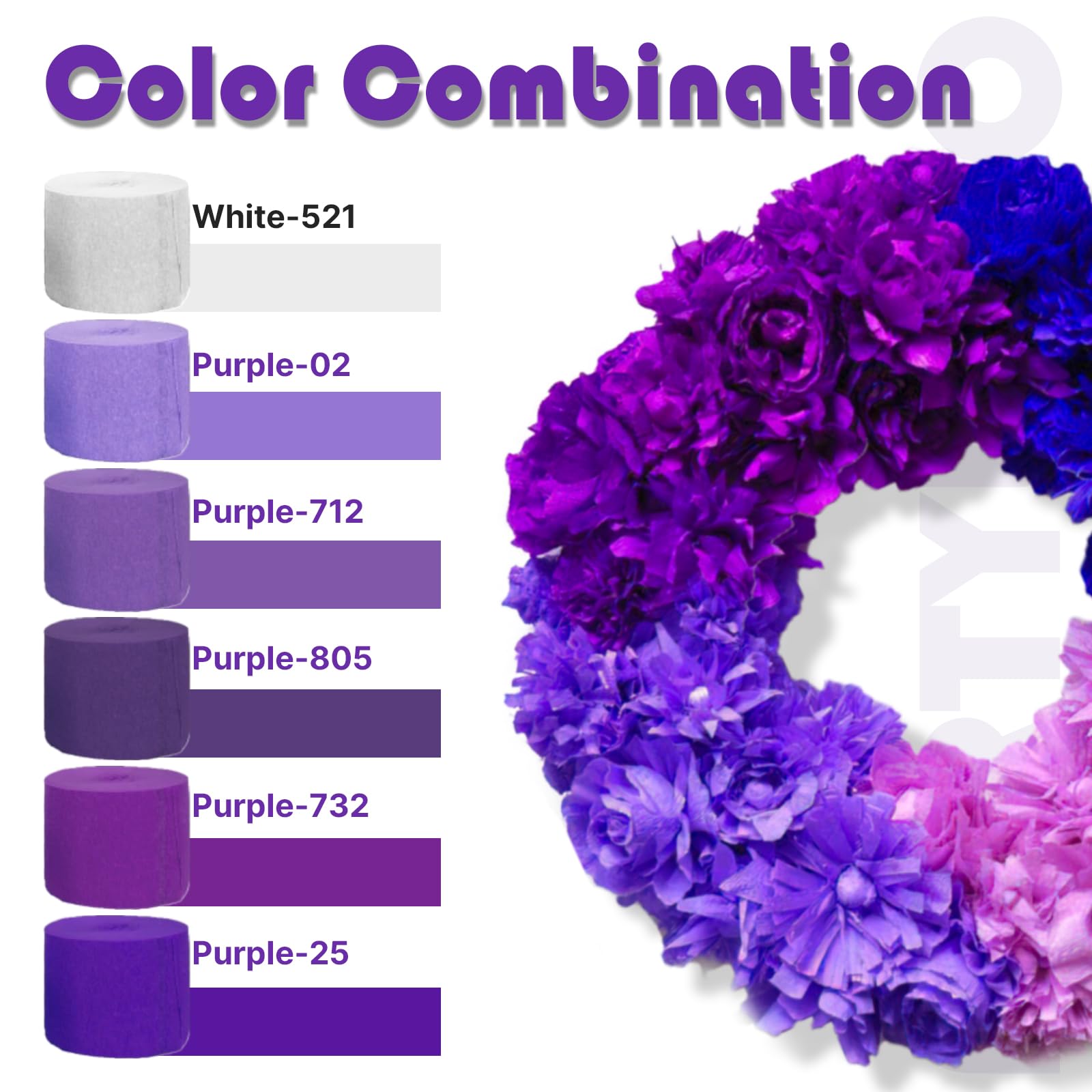 Snapklik.com : PartyWoo Purple Crepe Paper Streamers 10 Rolls 820 Ft ...