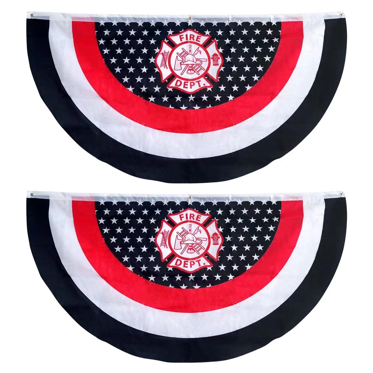 Amazon.com: 2Pcs Fire-Fighting Theme Fan Flag Bunting 3 x 6 Ft ...