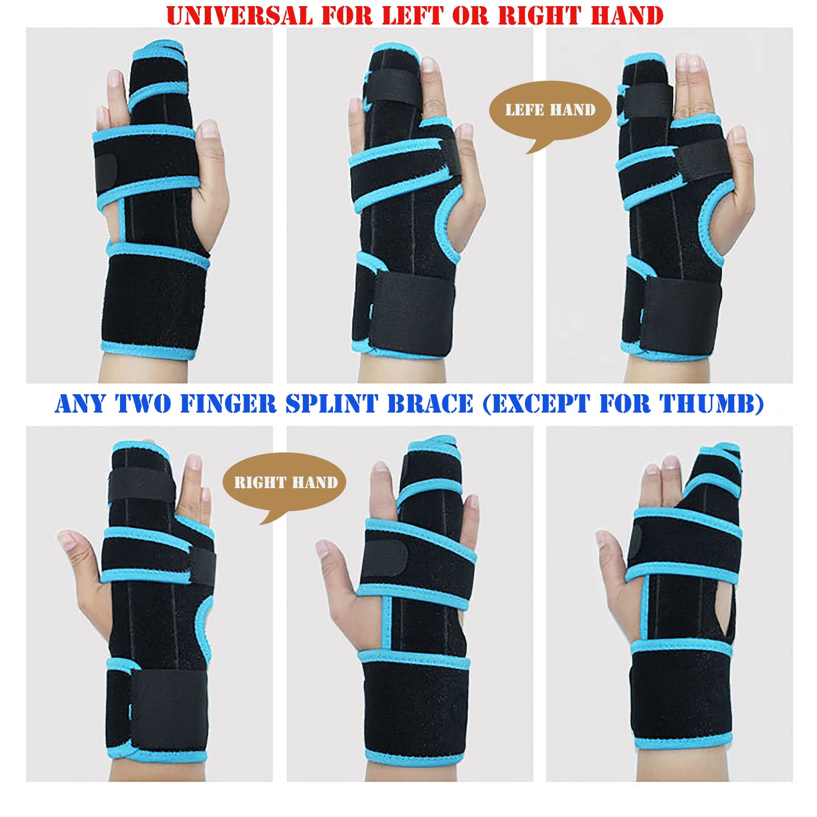 Snapklik.com : 2 Finger Splint Brace Hand Wrist Support Universal For ...