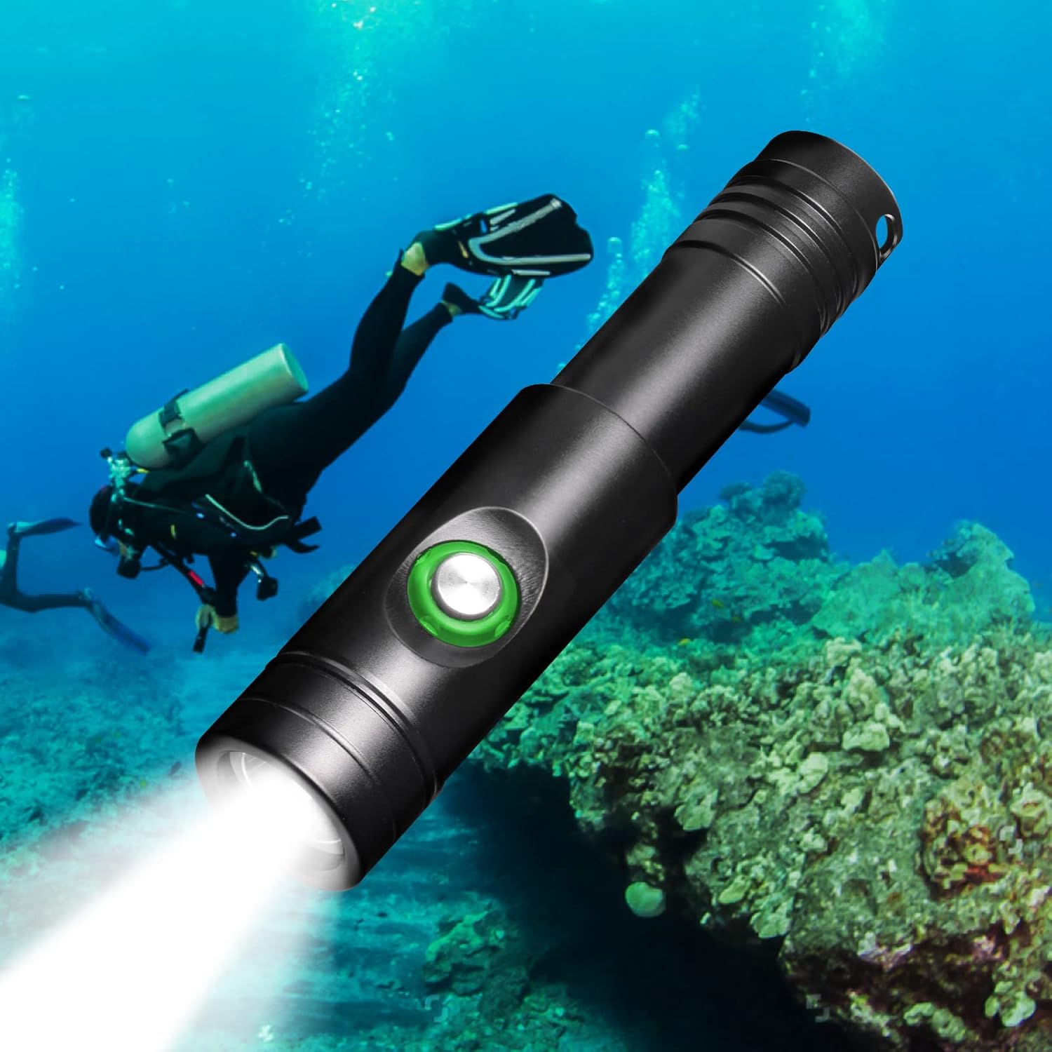 Odepro WD12 Scuba Diving Flashlight 3 Modes 1050 Lumen Underwater 100m ...