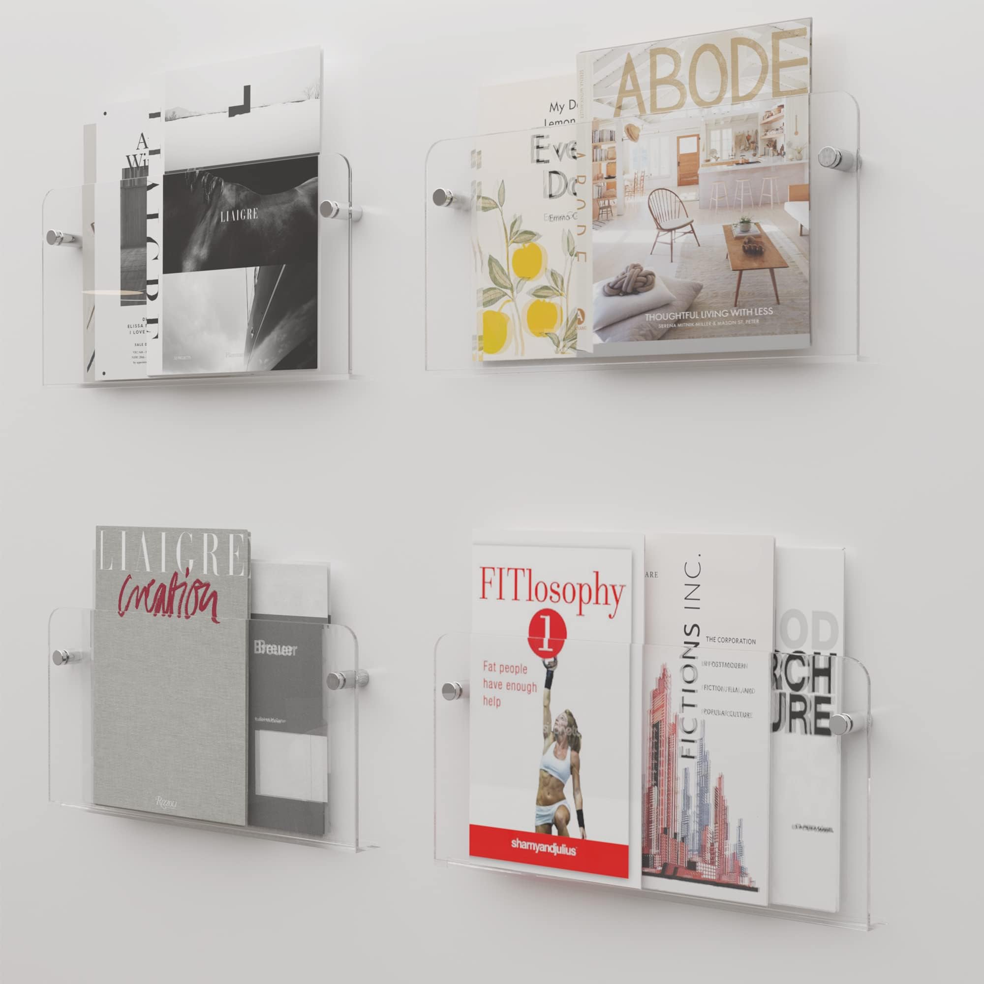 Amazon.com: XOHYW 2 Pack 24 Inch Clear Acrylic Magazine Holder ...