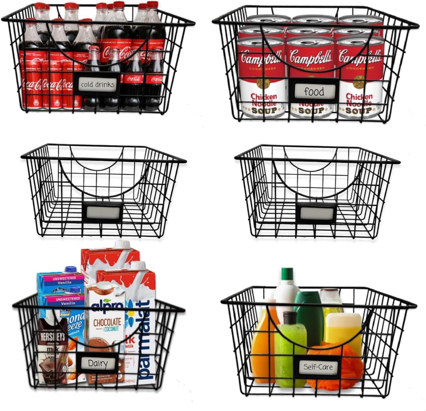 Amazon.com: 6 Pack[ Extra Large] Wire Storage Baskets for Pantry ...