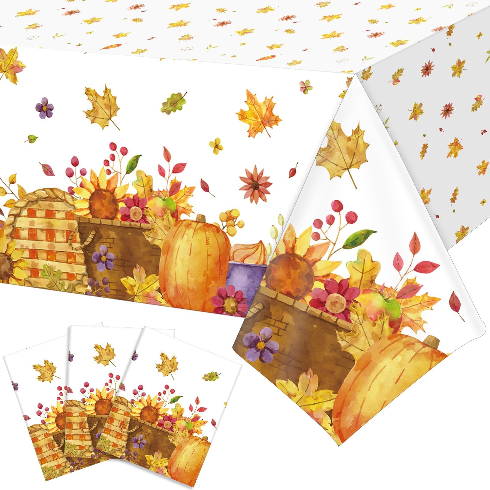 Amazon.com: 3 Pack Fall Tablecloth for Rectangle Tables, Disposable ...