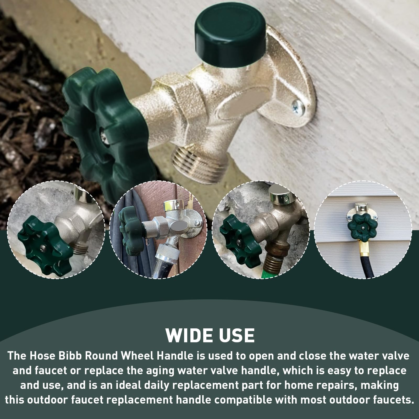 Snapklik.com : VIDABTE Outdoor Faucet Handle, Hose Bibb Round Wheel ...