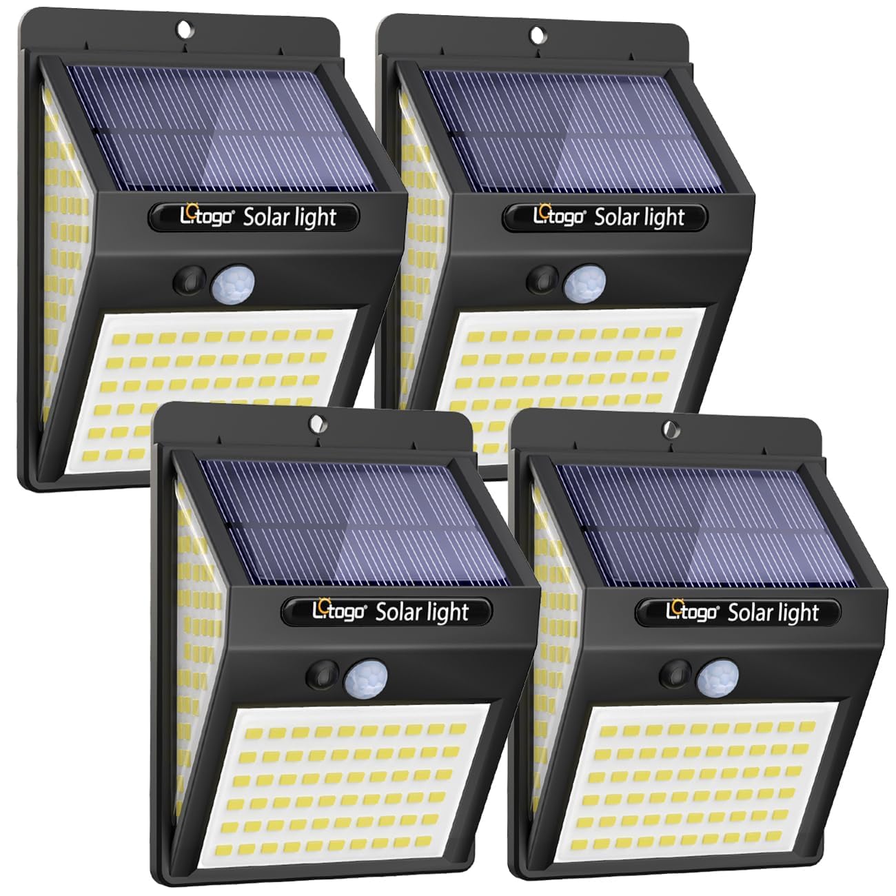 litogo [4 Pack 140LED Solar Security Lights Outdoor, Solar Motion ...