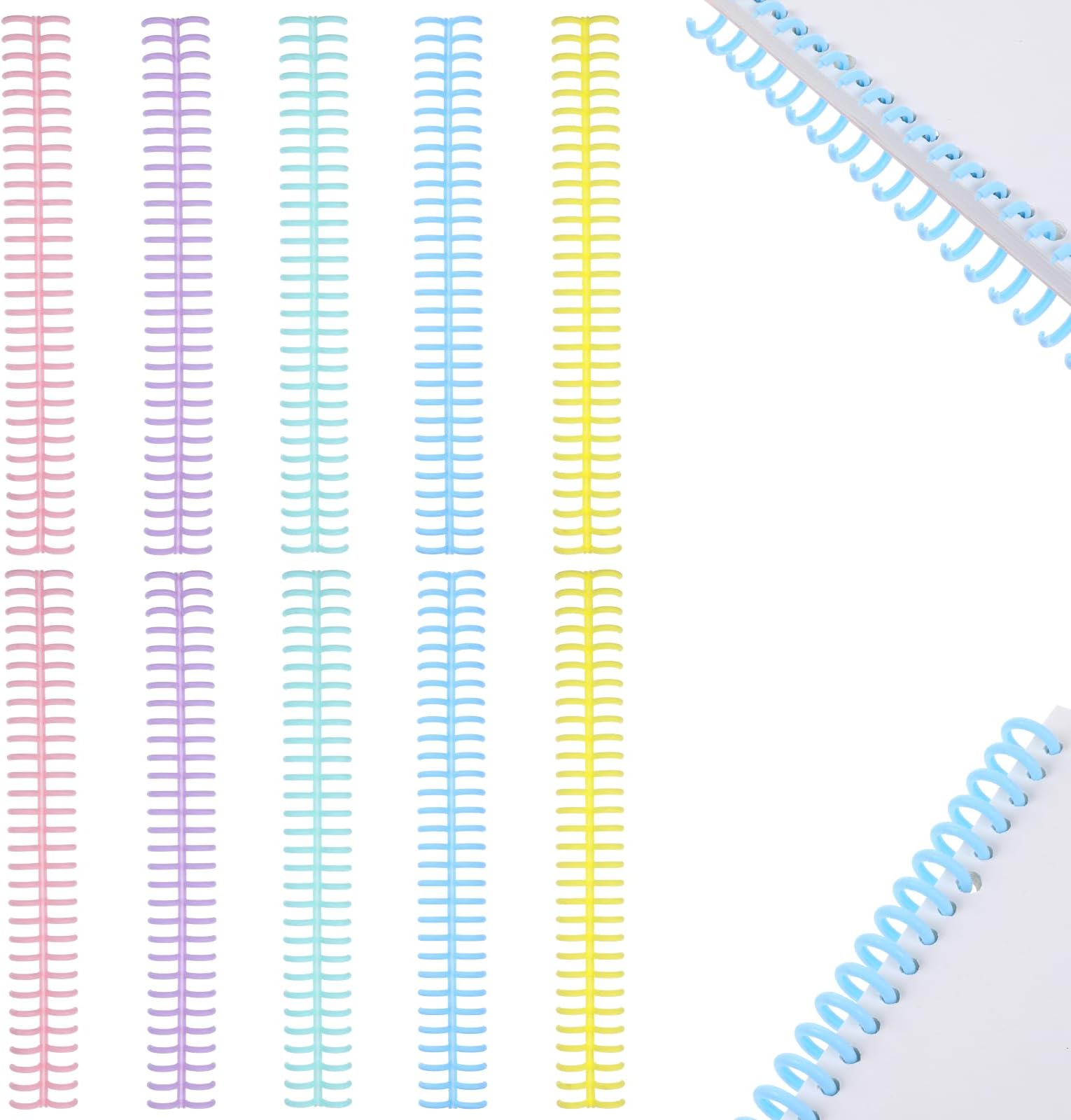 Amazon.com : Colorful Comb Binding Spines, 10PCS Plastic Spiral Binding ...