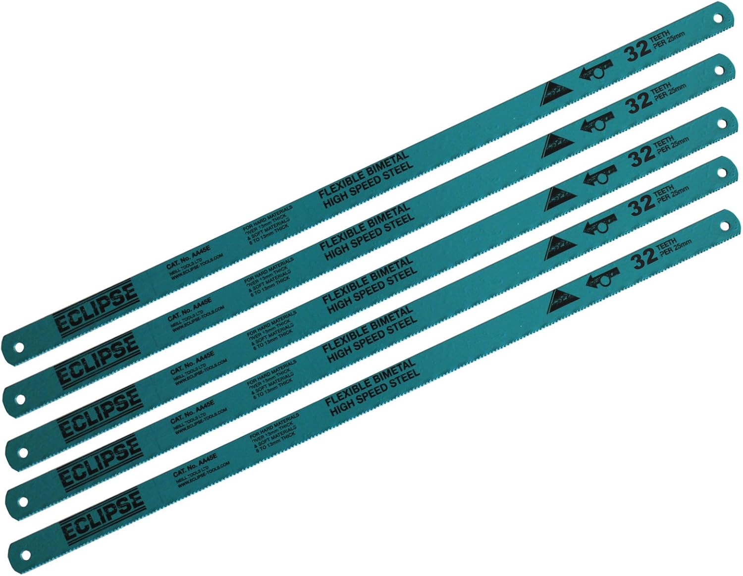 10 x Eclipse Plus 30 Hacksaw Blades 32 TPI Bi-Metal Flexible High Speed ...