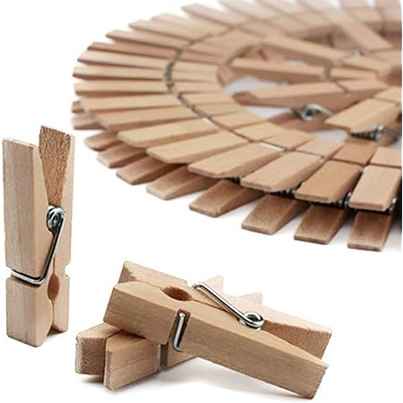 Vyaso™ Natural Bamboo Heavy Duty Cloth Clips Wooden Multipurpose Peg ...