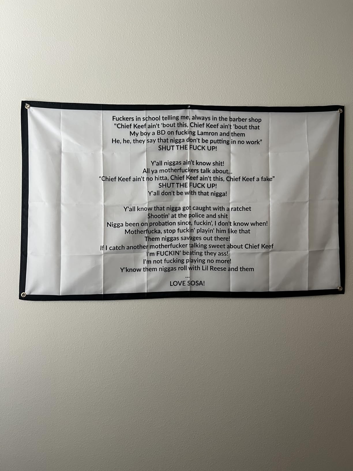 Amazon.com : Banger - Chief Keef Love Sosa Rap Rant Intro 3x5 Feet Flag ...