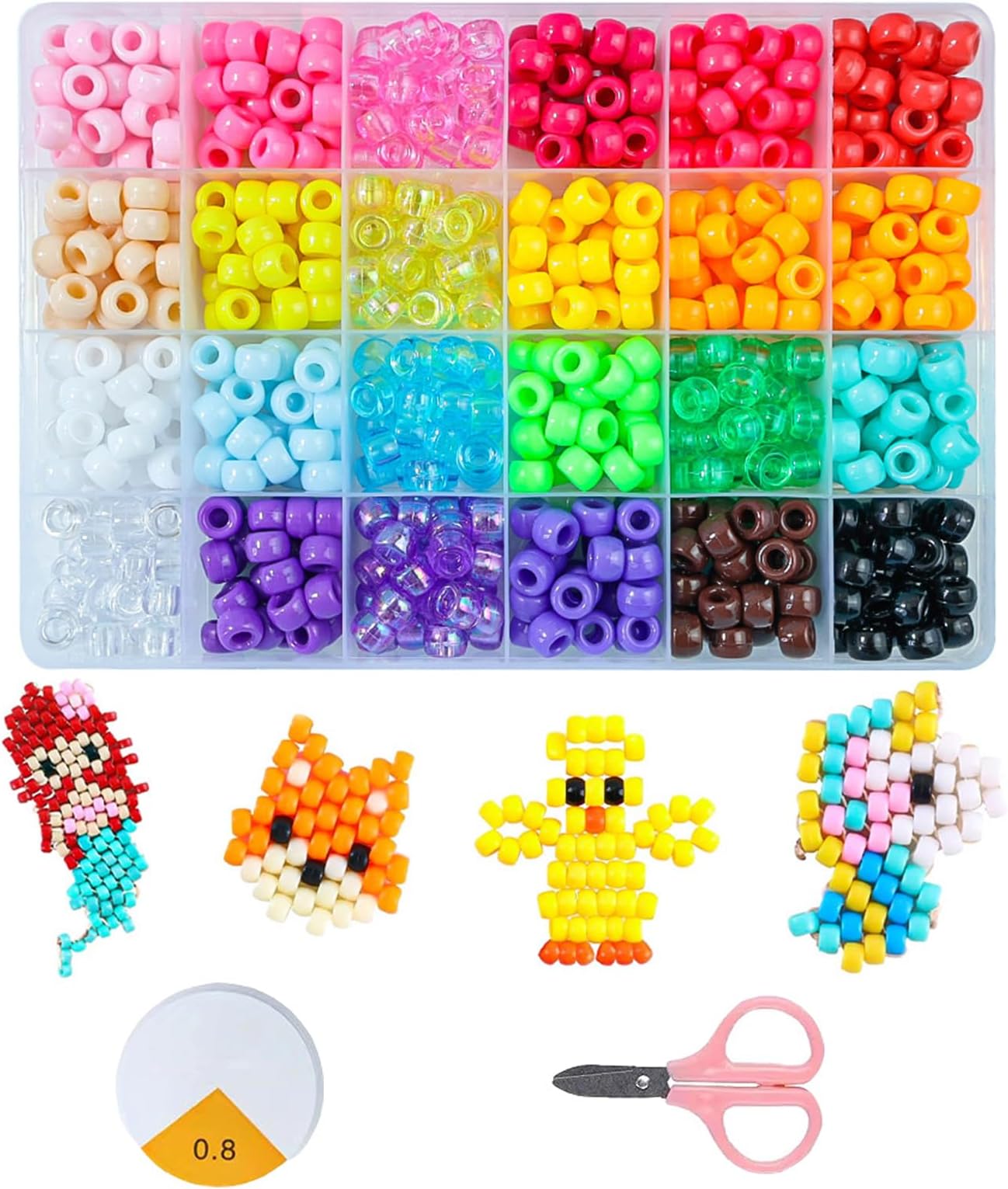 Amazon.com: Pony Beads Kit, 24 Colors Kandi Pony Beads for Hair Braids ...