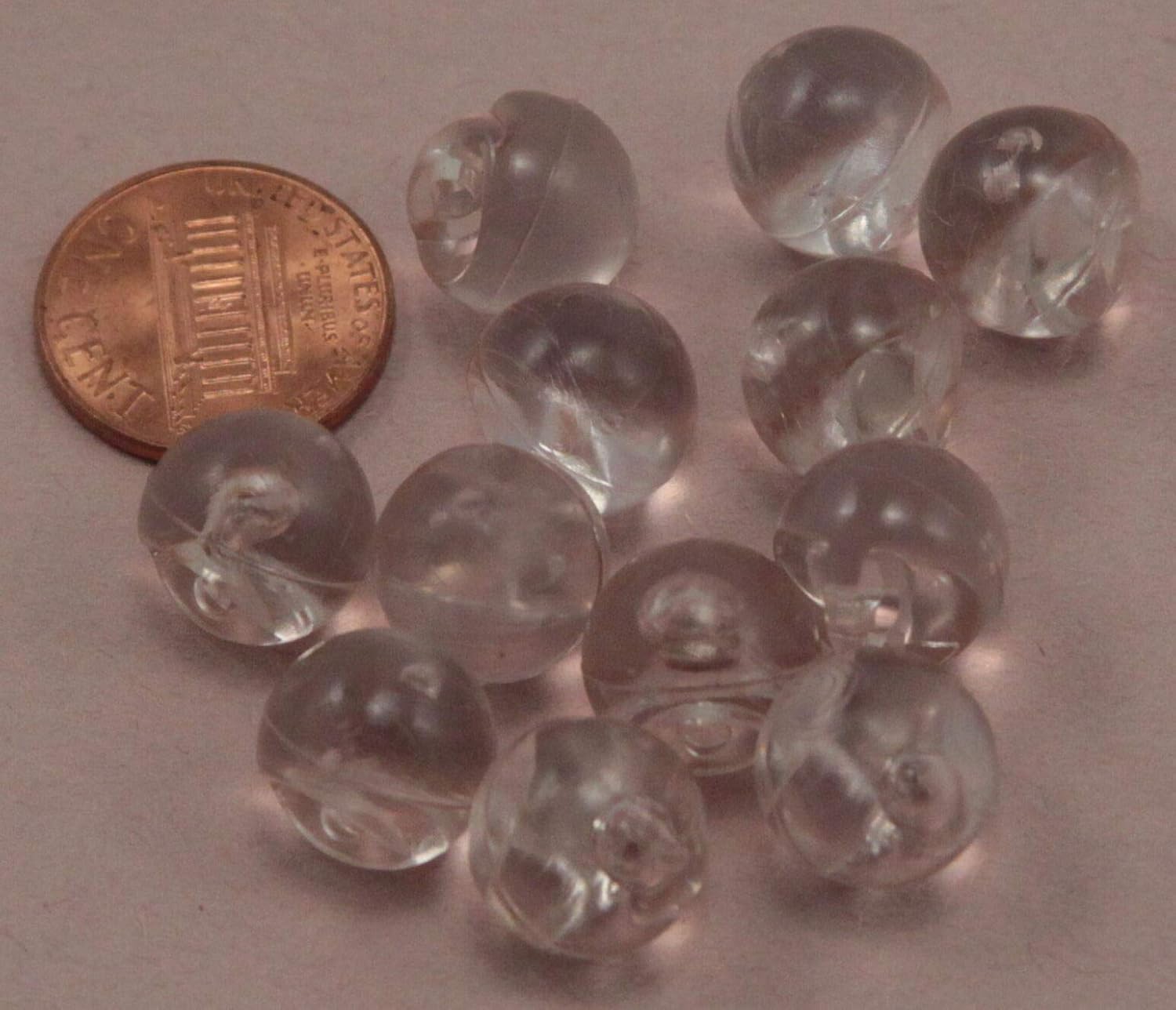 Amazon.com: 12 Small Clear Translucent (SRAI) Plastic Ball Buttons ...
