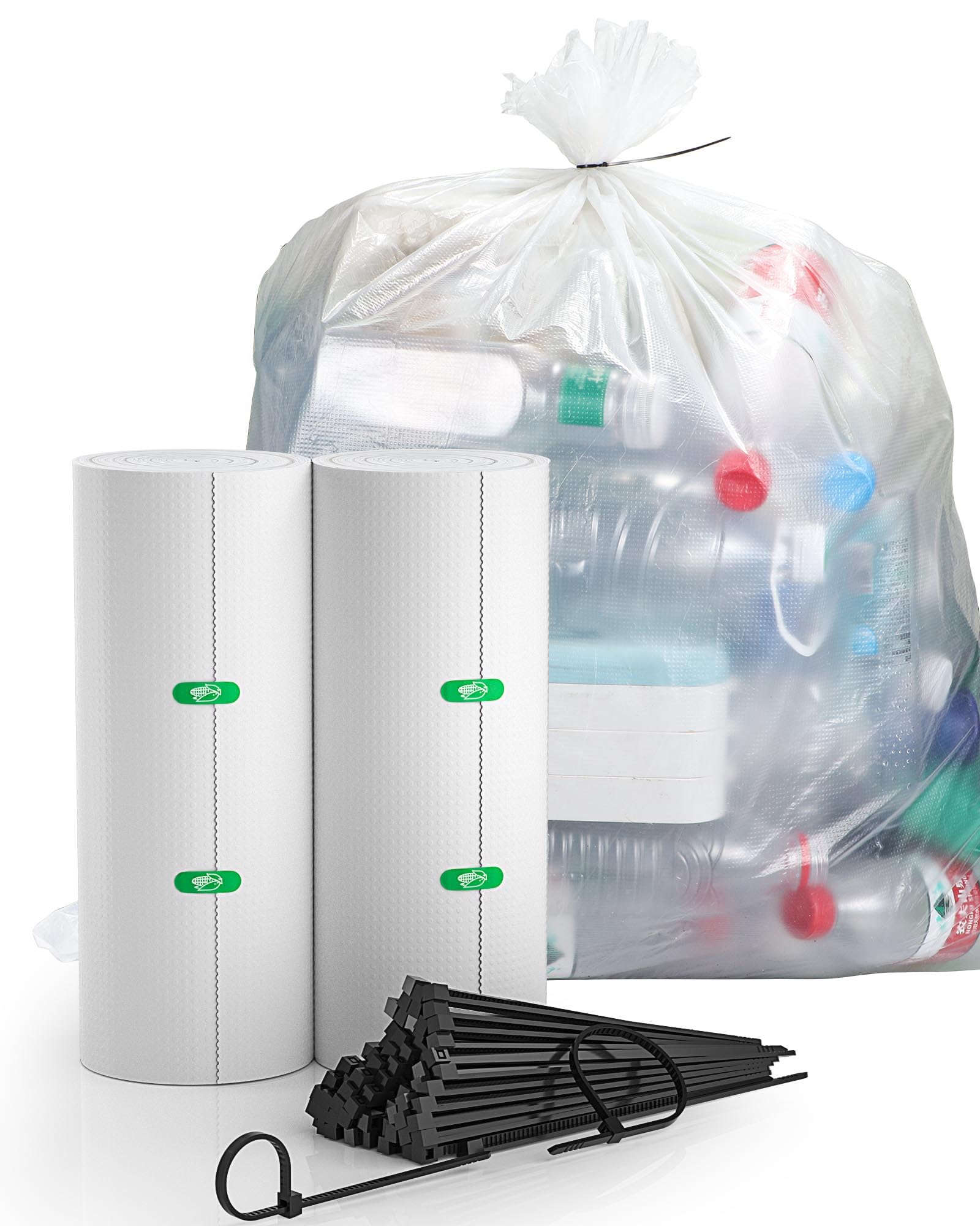 Amazon.com: AYOTEE 23 Gallon Trash Bags Clear Garbage Bags,1.2 Mil ...