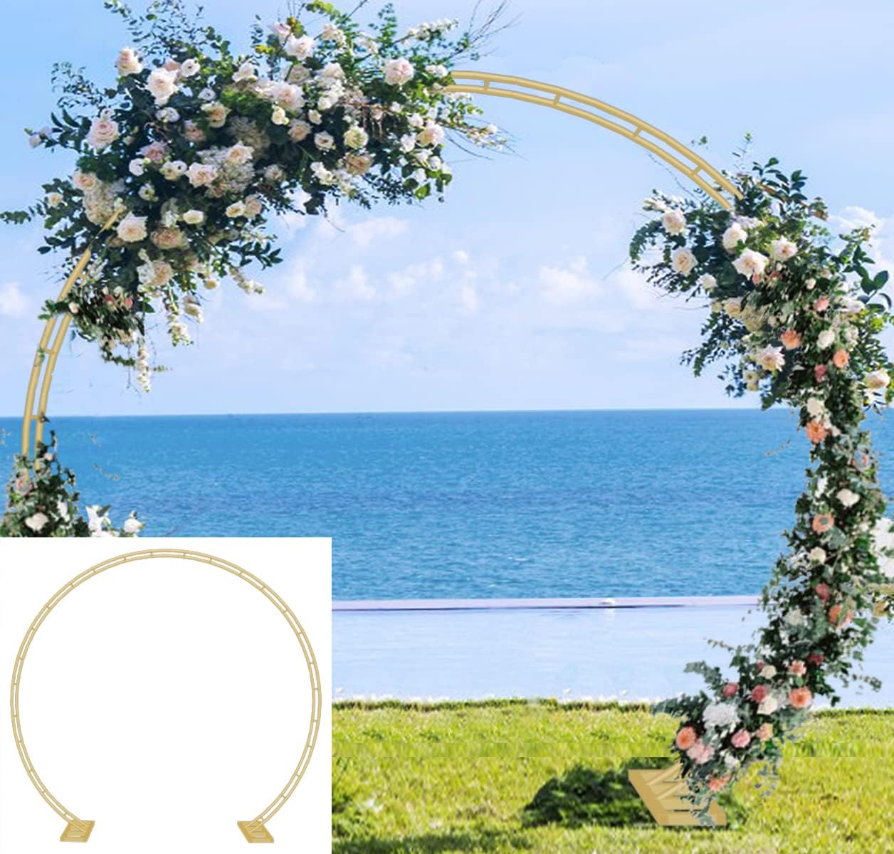 Amazon.com : EMENAR Heavy Duty Metal Wedding Arch Anti-Rust, Moon Gate ...
