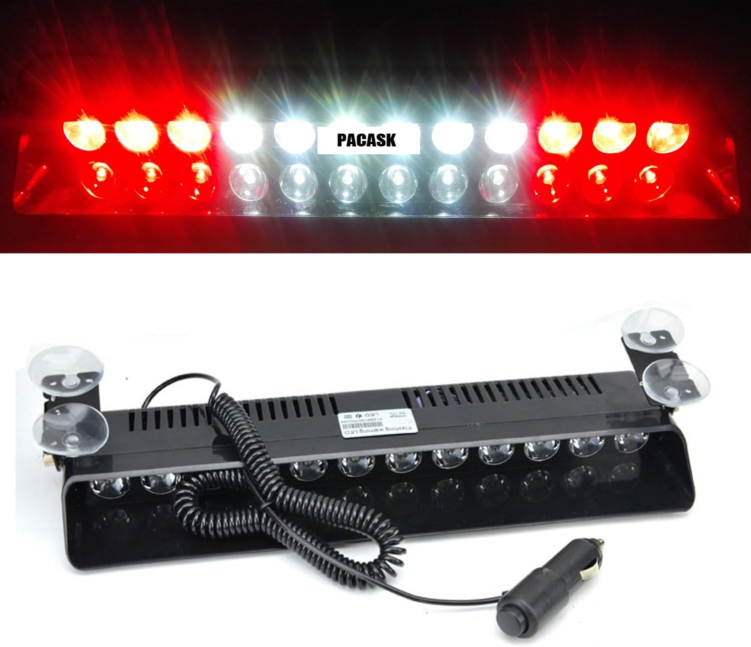 Amazon.com: PACASK 12 LED Windshield Warning Light 12W 12V Dashboard ...