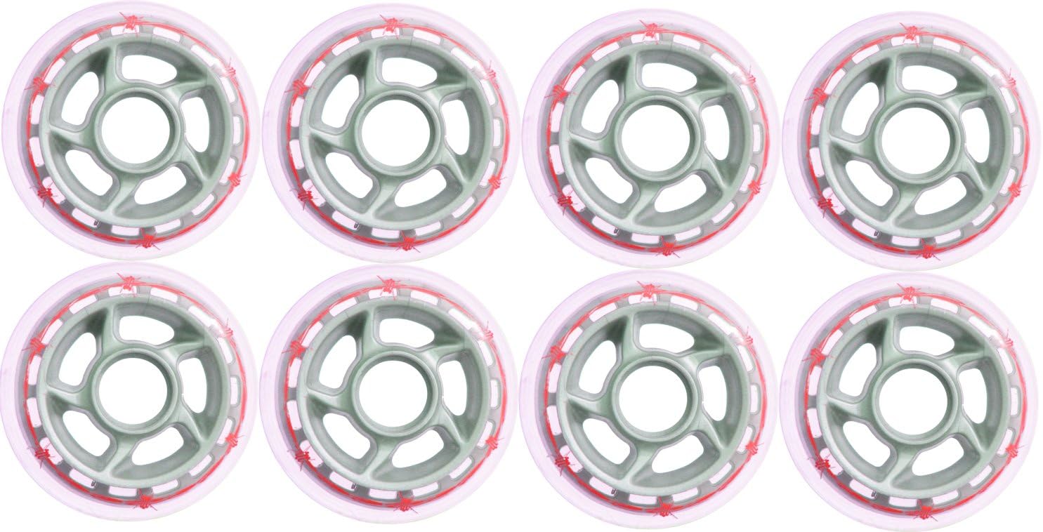 Amazon.com : Barbed Wire 8 Inline Skate Wheels 80mm 80a, Clear/Gray ...