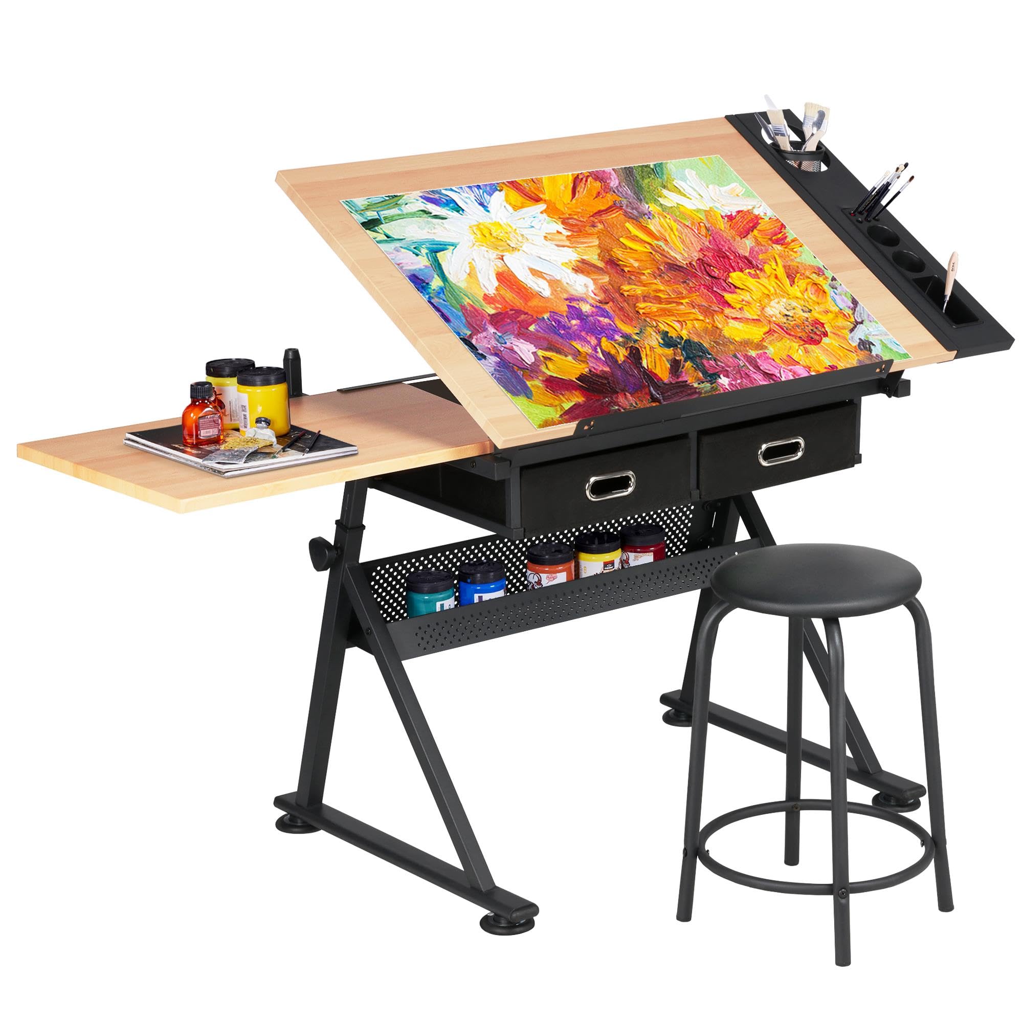 Yaheetech Art Table Drawing Table Art Desk For Adults Drafting ...