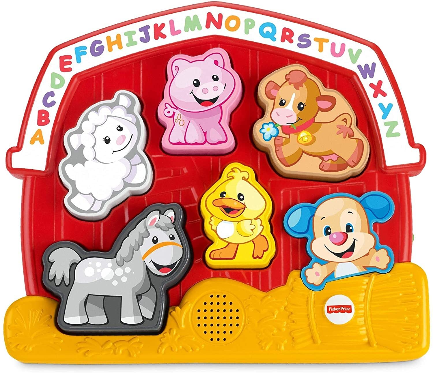 Fisher-Price Laugh & Learn Farm Animal Puzzle, electronic shape sorting ...