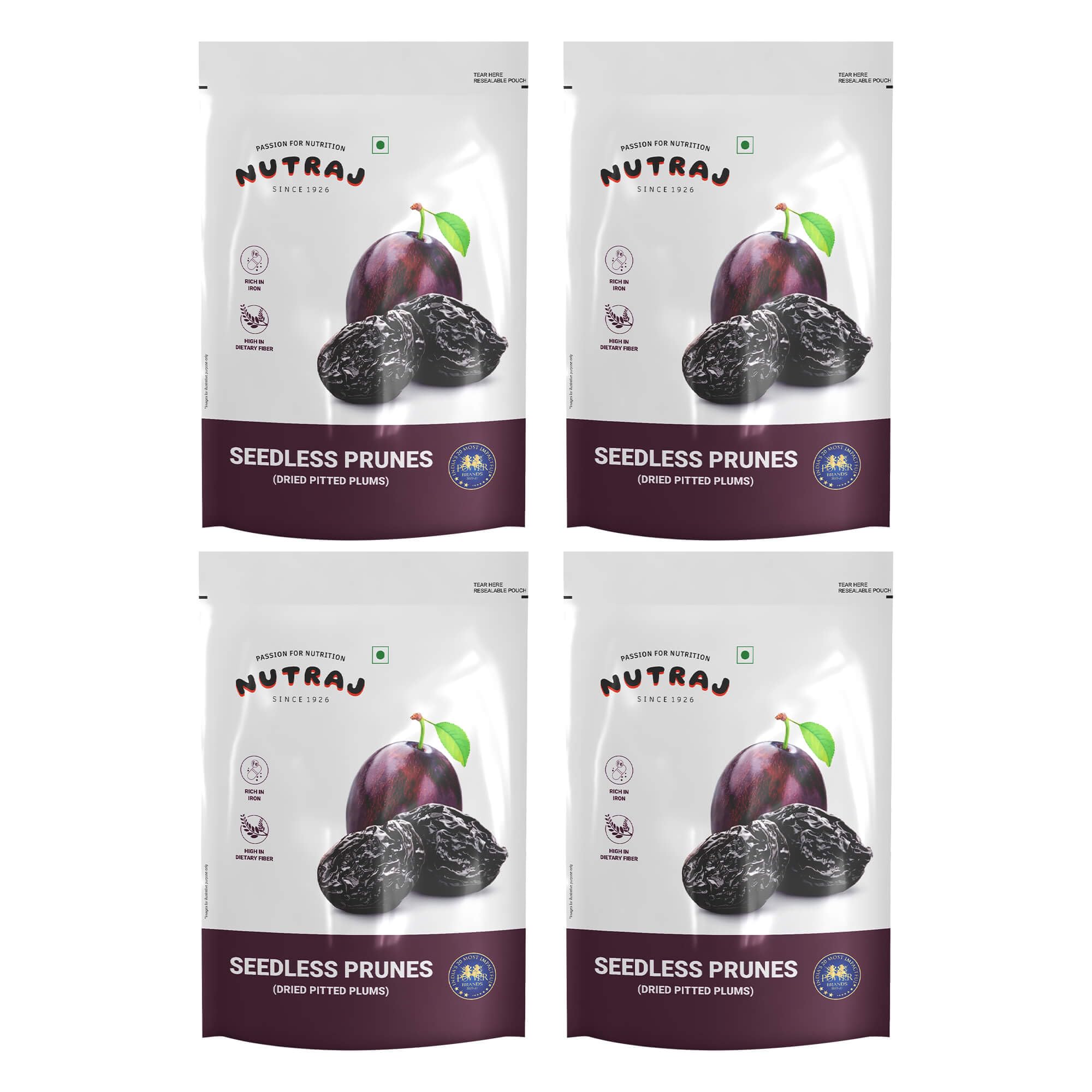 Nutraj California Pitted Prunes (Dried Seedless Plums) 800g (200g X 4 ...