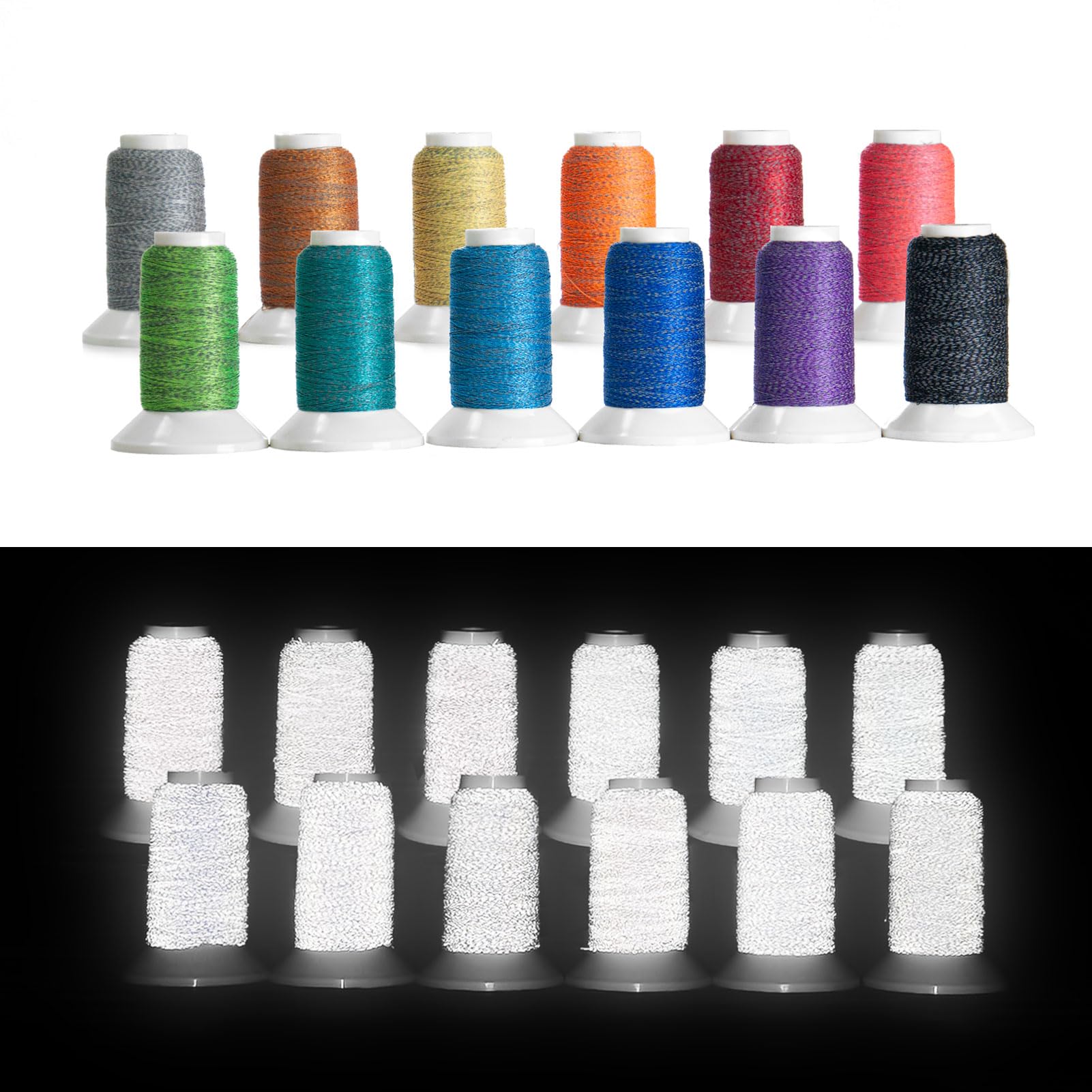 Amazon.com: Bulingbuling Reflective Embroidery Thread, 12 Colors ...