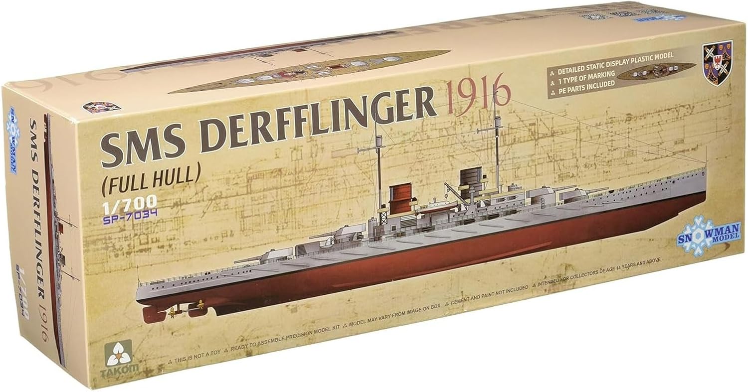 TAKOM Snowman SP-7034 SMS Derfflinger 1916 (Full Hull) 1/700 SHIP Hobby ...