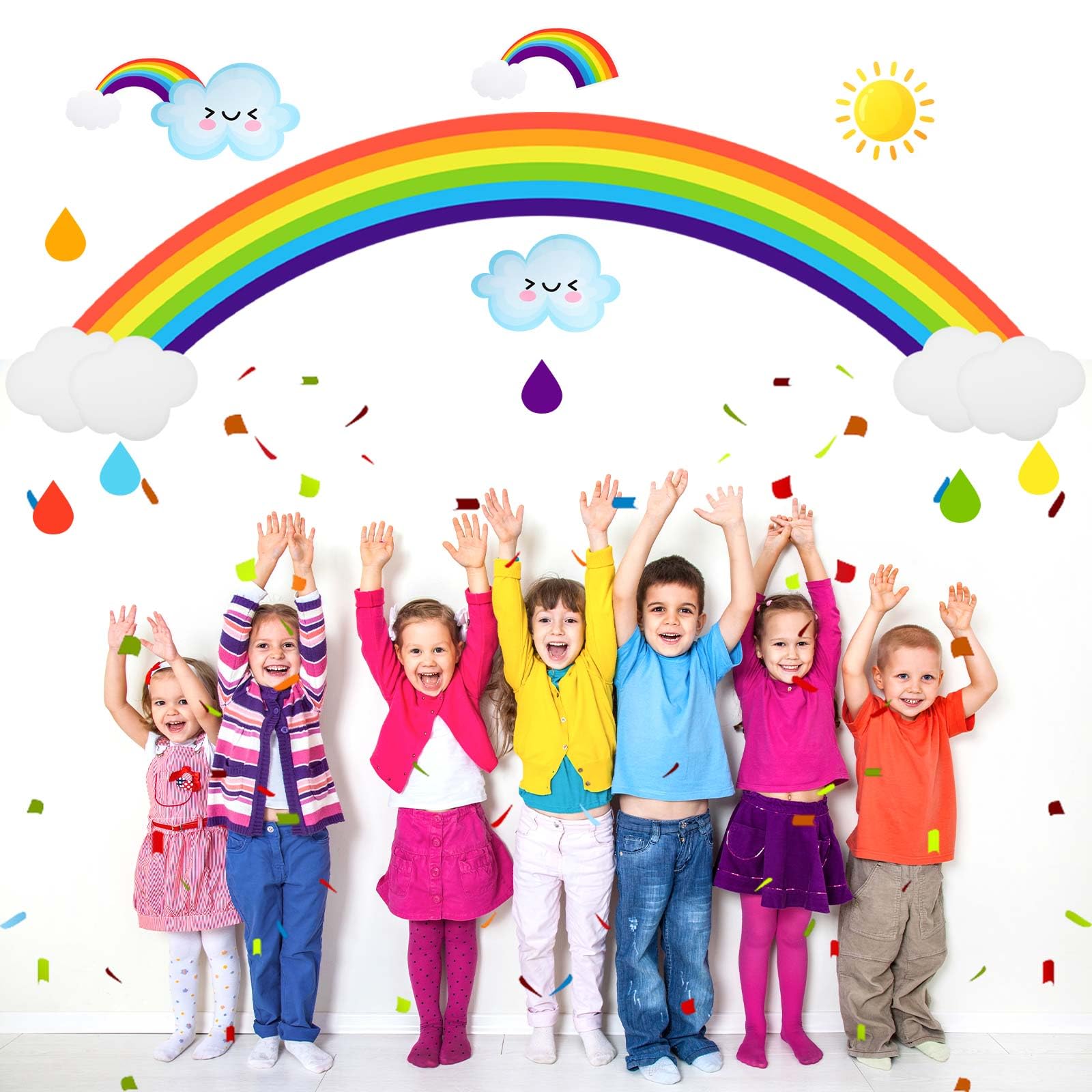 Snapklik.com : Glenmal 21 Pcs Jumbo Rainbow Cardboard Cutout Rainbow ...