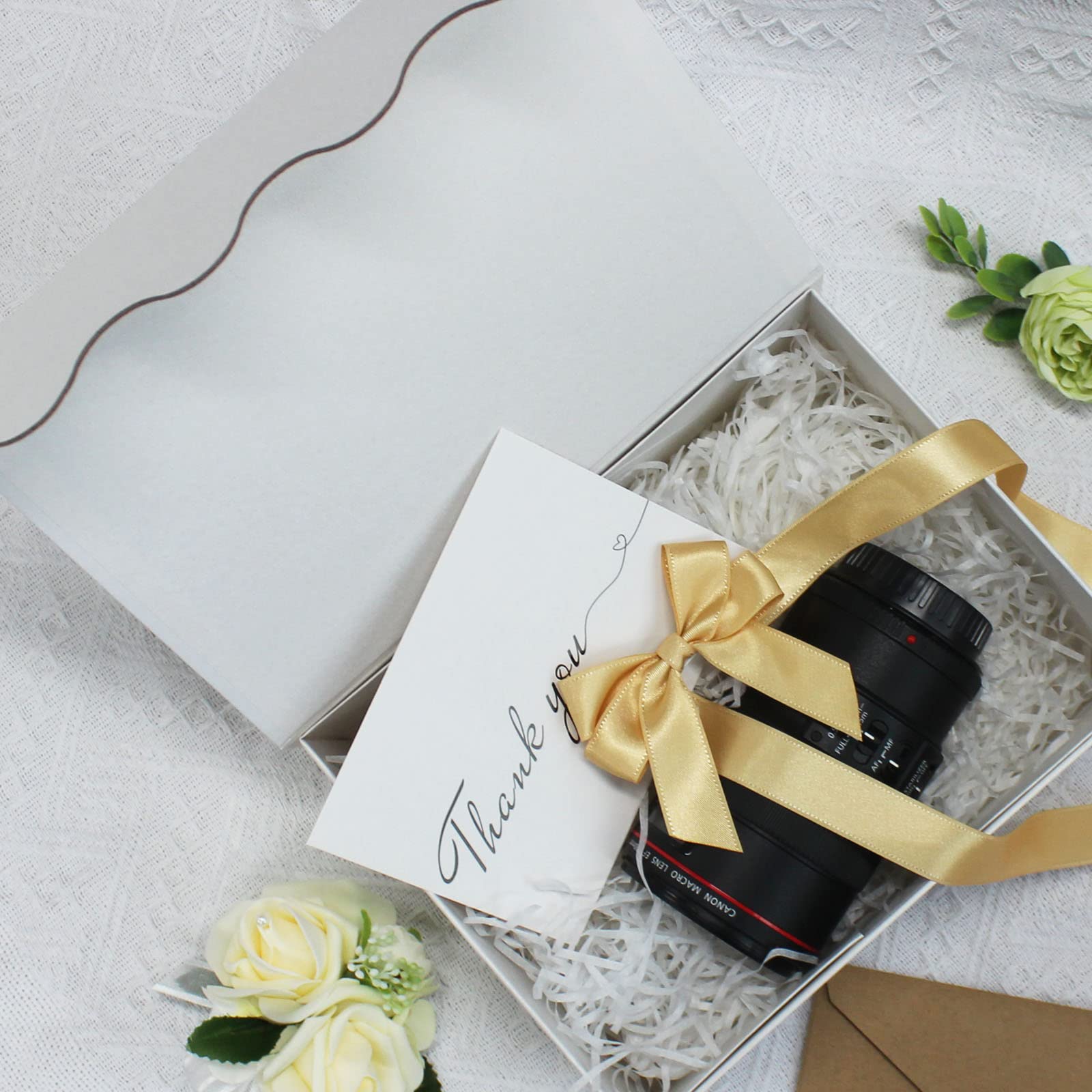 zmybcpack 5 Pack White Gift Boxes 9.5x7x4 Inch, Luxury Wedding Gift ...