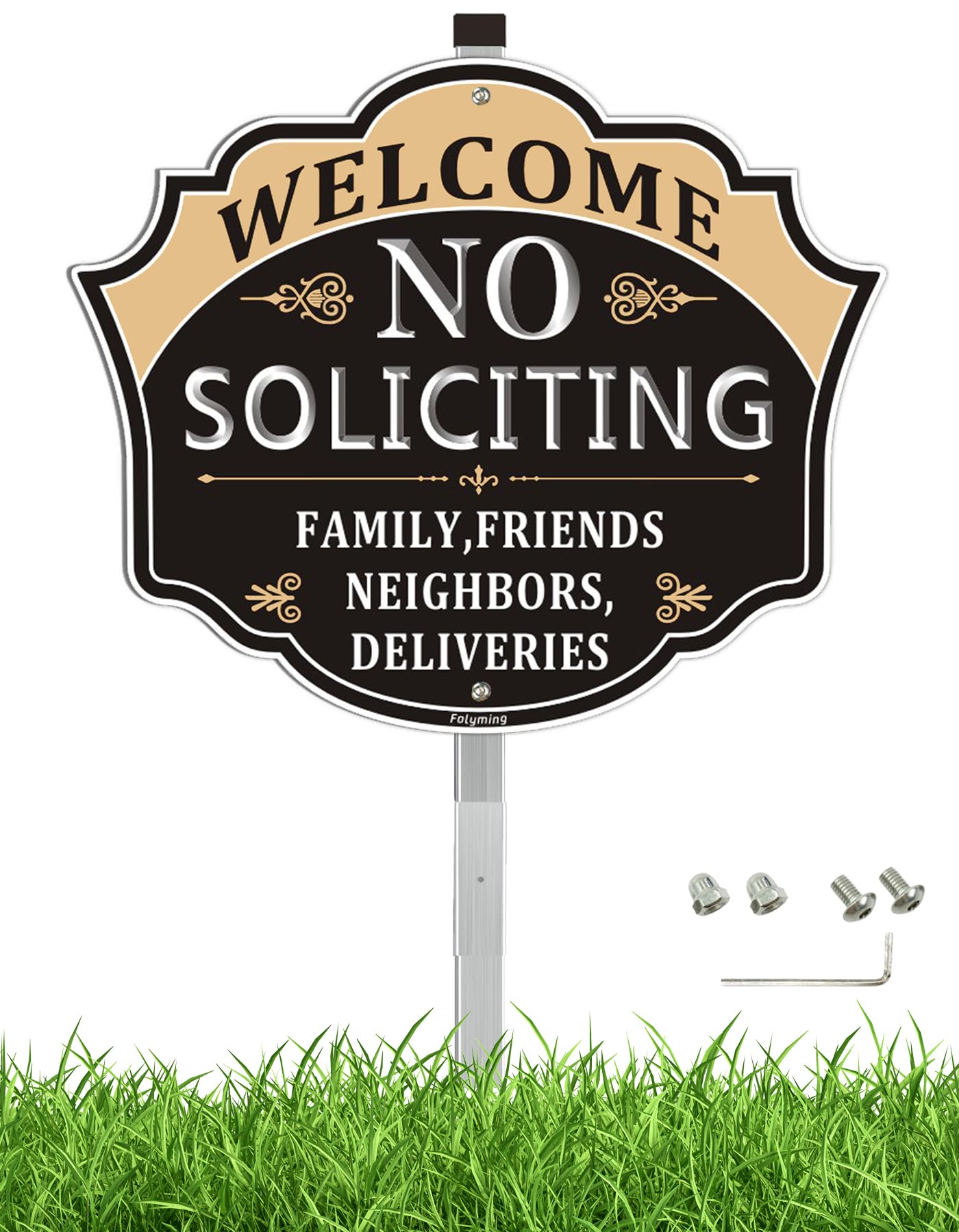 Amazon.com: No Soliciting Sign Family Friends Neighbors Deliveries ...