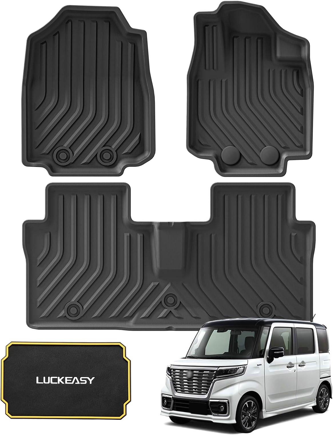 Amazon.co.jp: スズキ MK53S スペーシア/スペーシアカスタム/スペーシアギア 3Dマット フロント/リア/トランク ペット スキー アウトドア 汚れ防止 防水マット ...