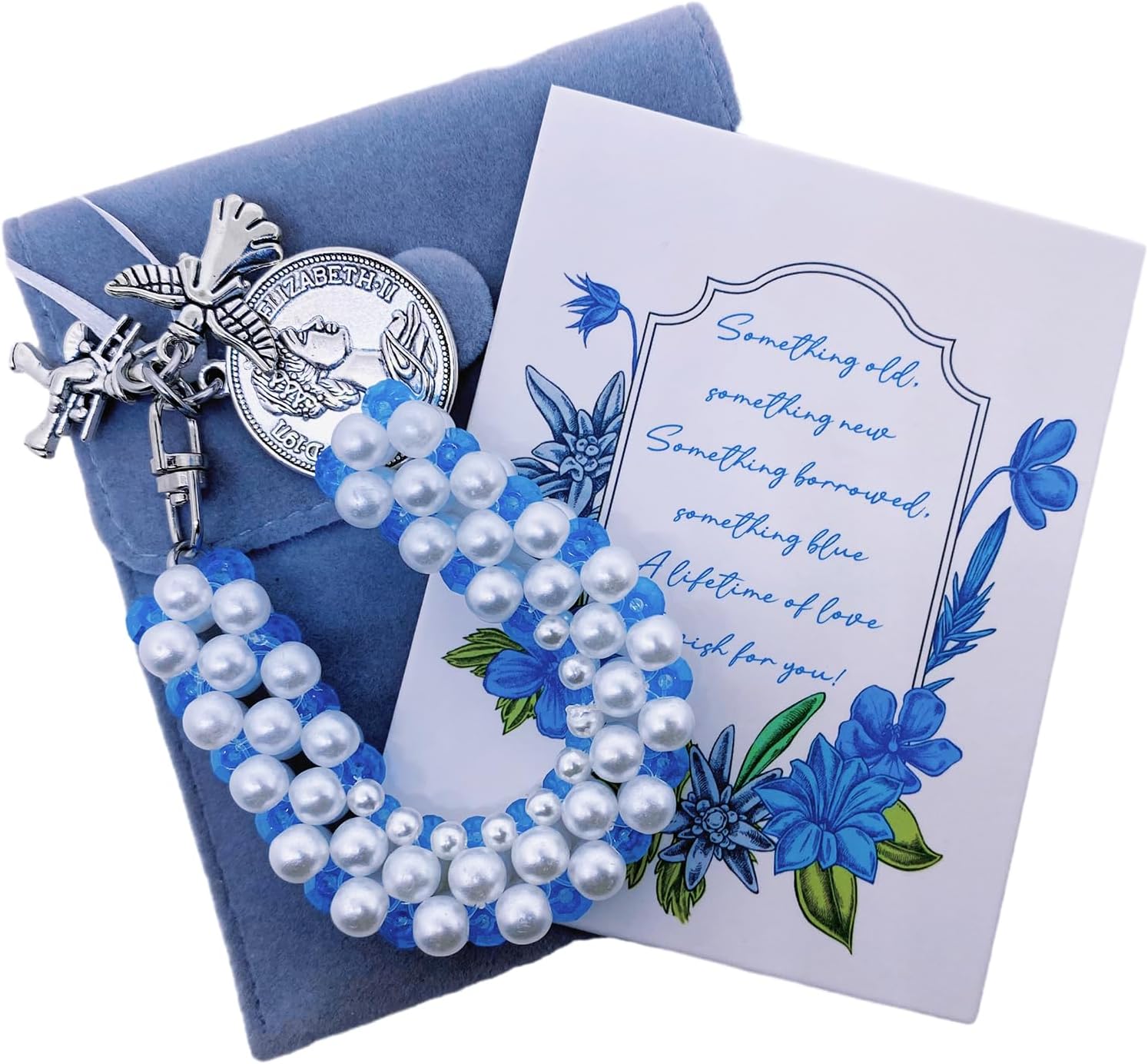 Amazon.com: Something Blue for Bride On Wedding Bride Gifts Lucky ...