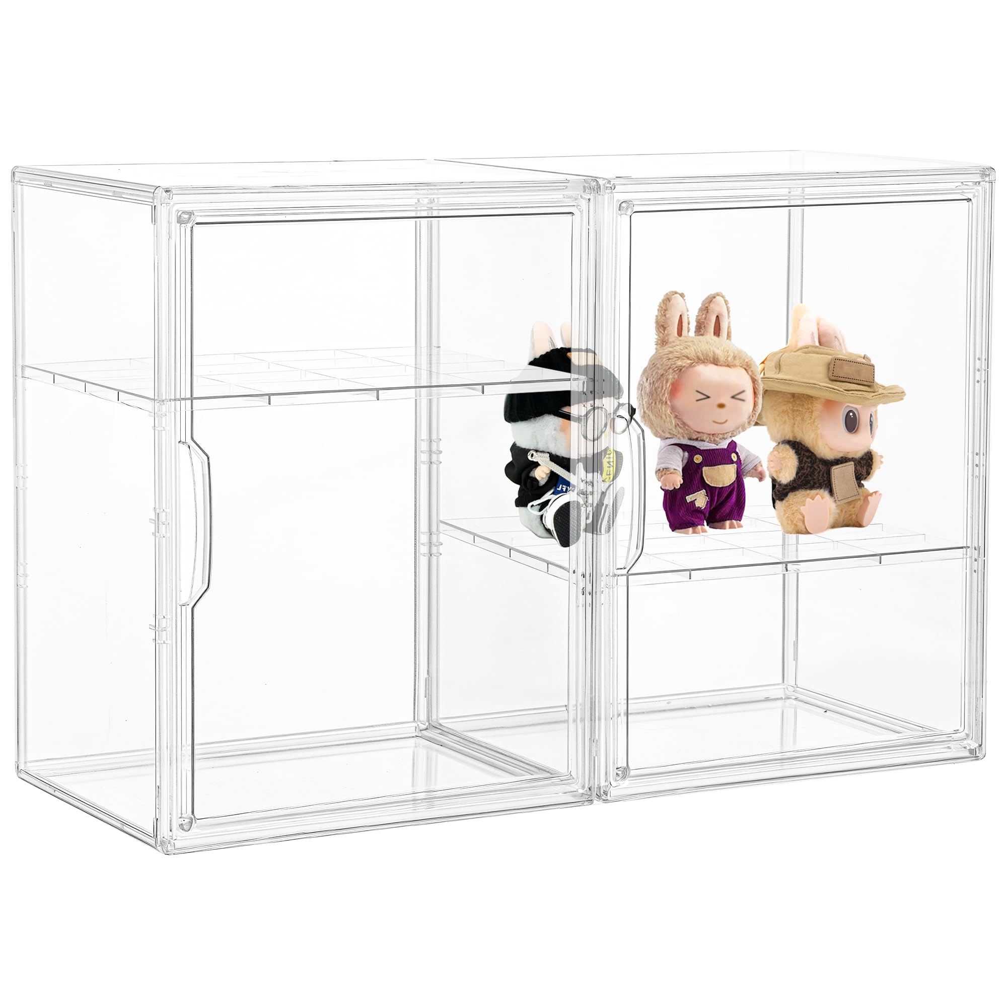Snapklik.com : Acrylic Display Case, 2 Tier Clear Plastic Stackable ...