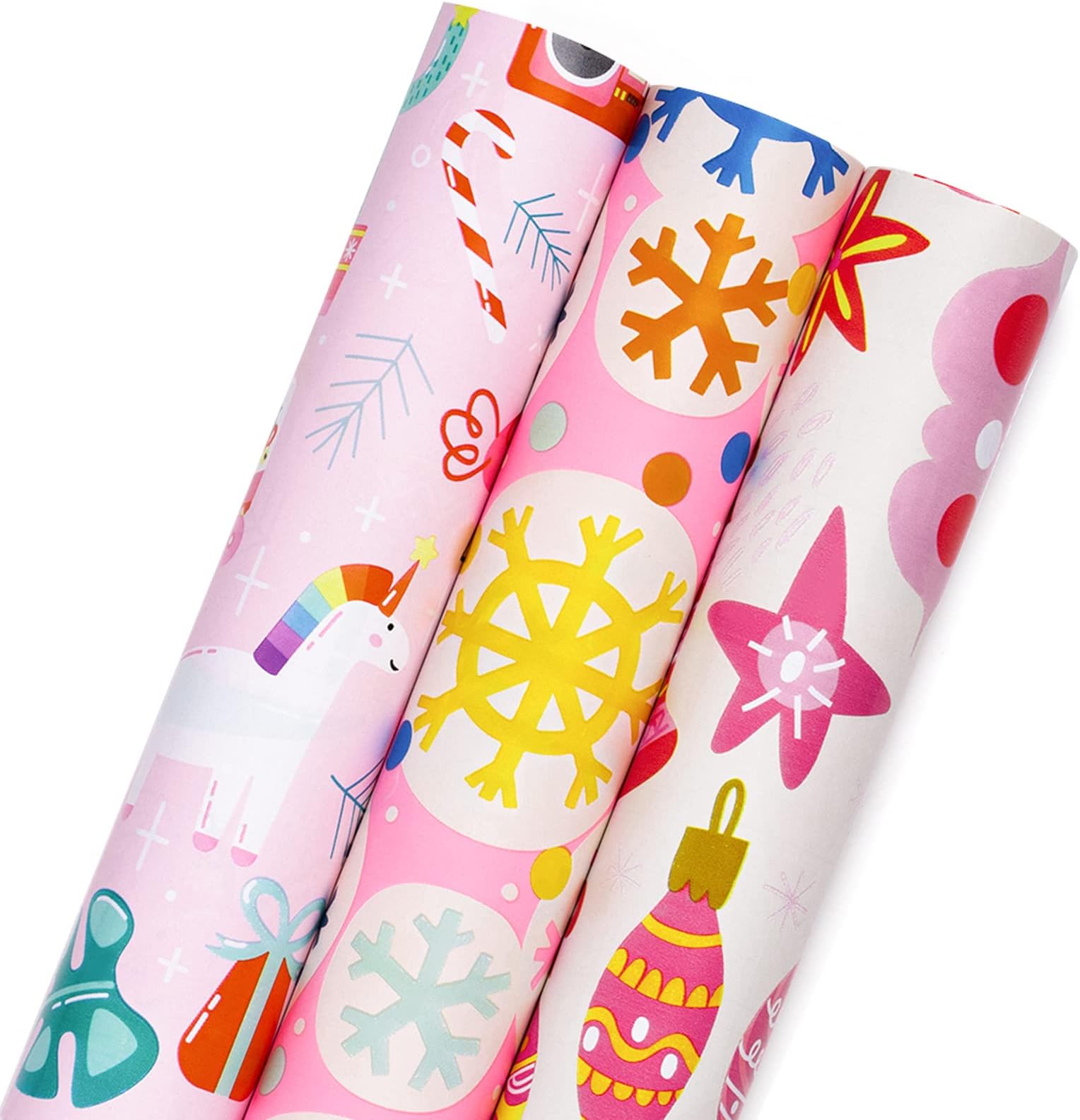 Amazon.com: American Greetings Reversible Christmas Wrapping Paper for ...