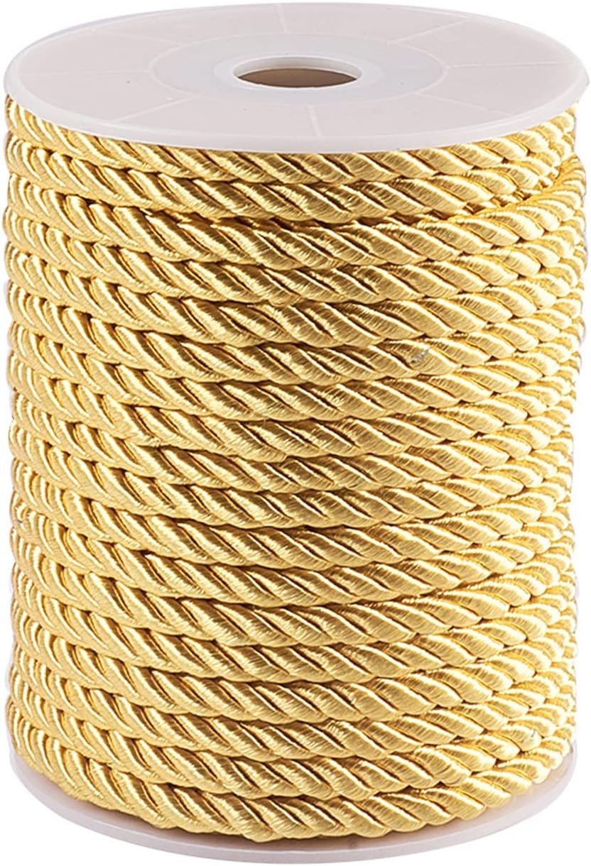 Amazon.com: PH PandaHall 5mm 18 Yards Twisted Gold Rope Nylon Cord Trim ...
