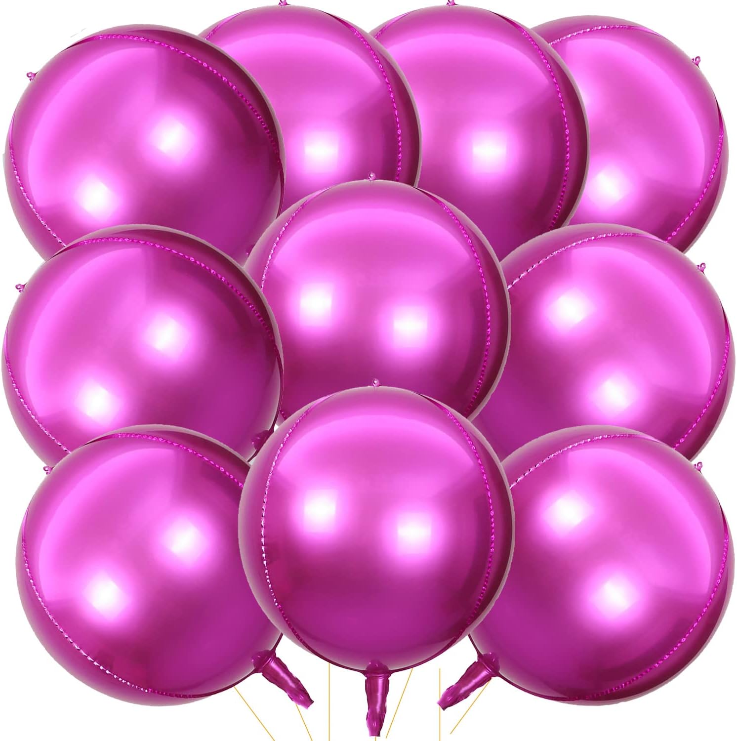 Amazon.com: KALOR 10 Pcs 22 Inch Hot Pink Mylar Balloons, Large 4D ...