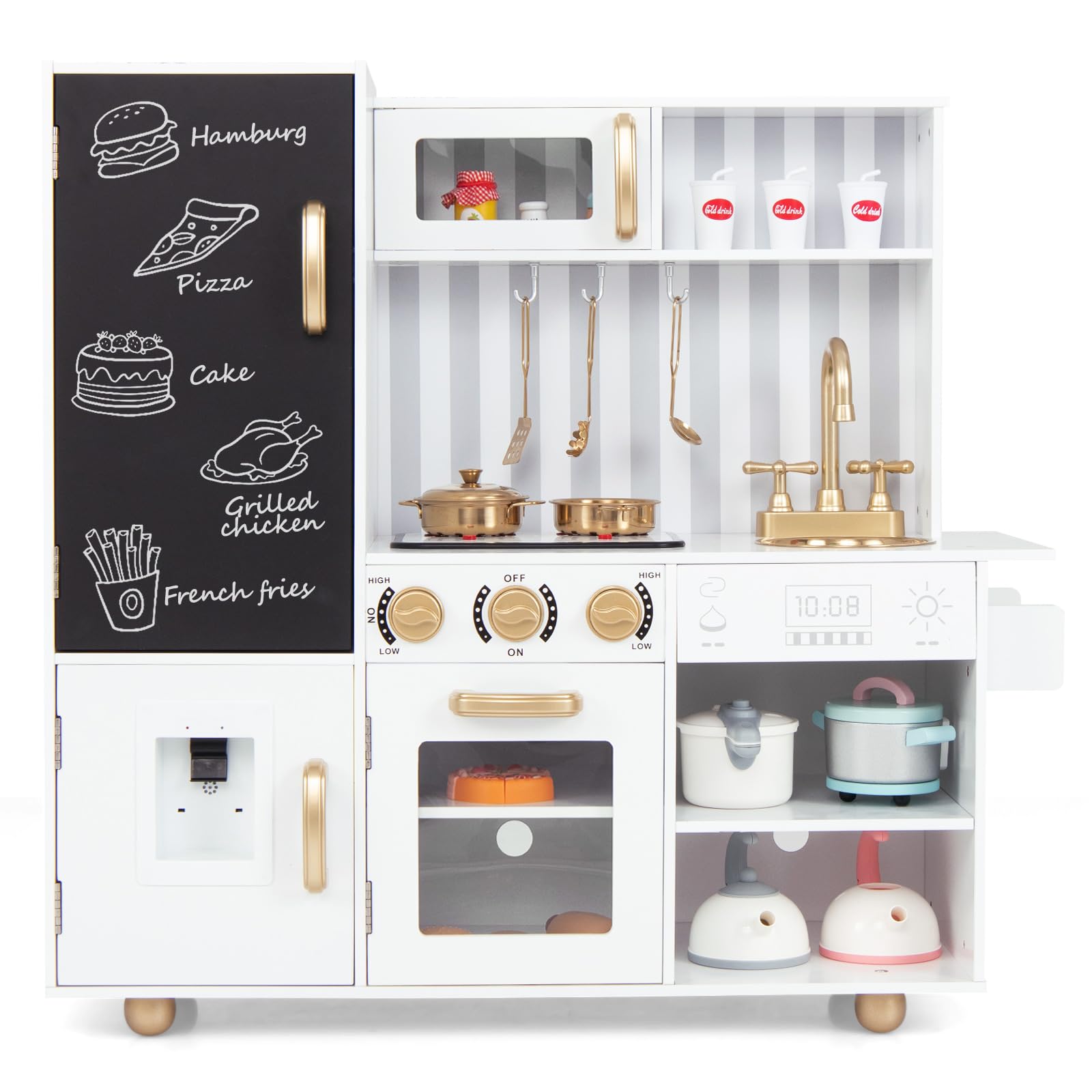Snapklik.com : Costzon Play Kitchen For Kids, Wooden Toy Kitchen Set