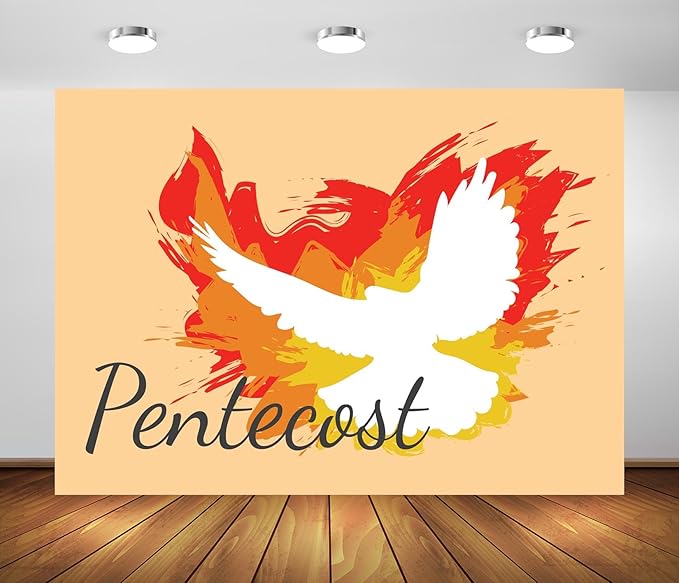 Amazon.com : BELECO 5x3ft Fabric Pentecost Backdrop Pentecost Sunday ...
