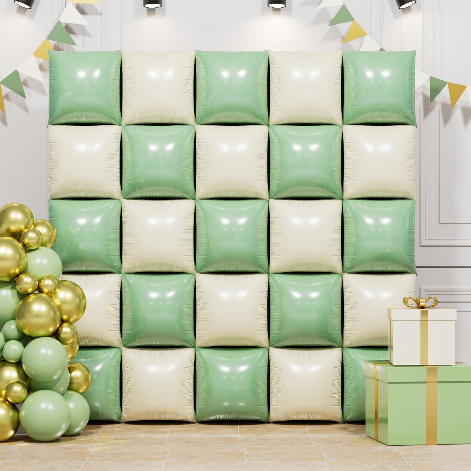 Snapklik.com : Matte Mint Green And Beige Double Sided Square Foil ...