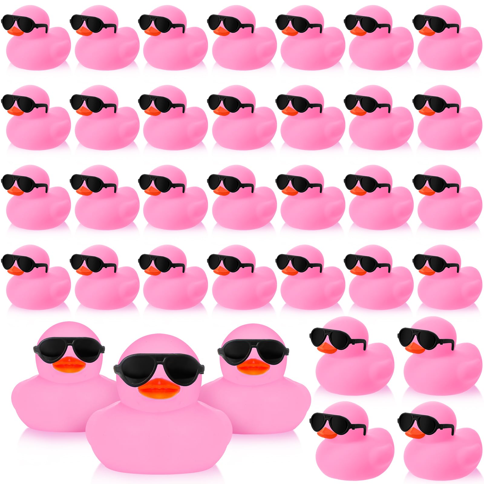 Amazon.com: 36 Packs Mini Rubber Ducks with Sunglasses Sets 2.2 Inch ...